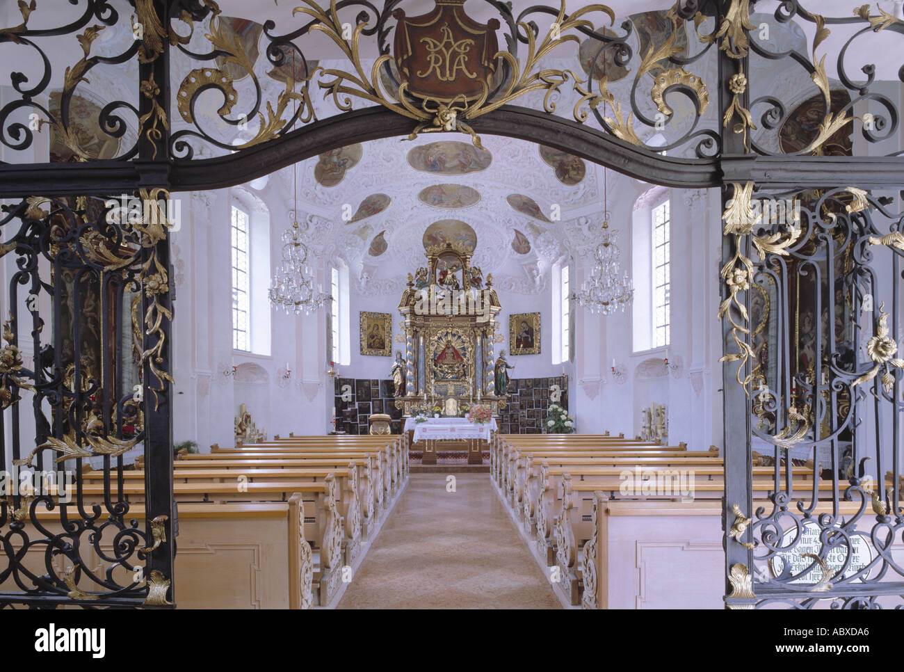 Maria Gern, Wallfahrtskirche, Blick nach Osten Stock Photo - Alamy