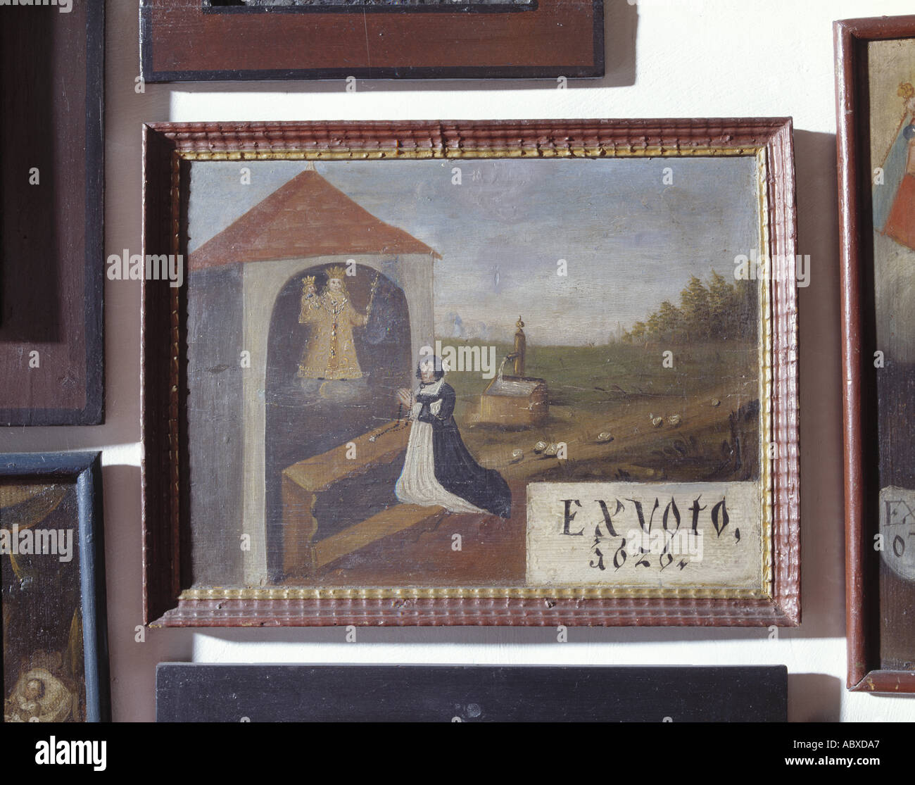 Maria Gern, Wallfahrtskirche, "Votivbild mit Ursprungskapelle und ...