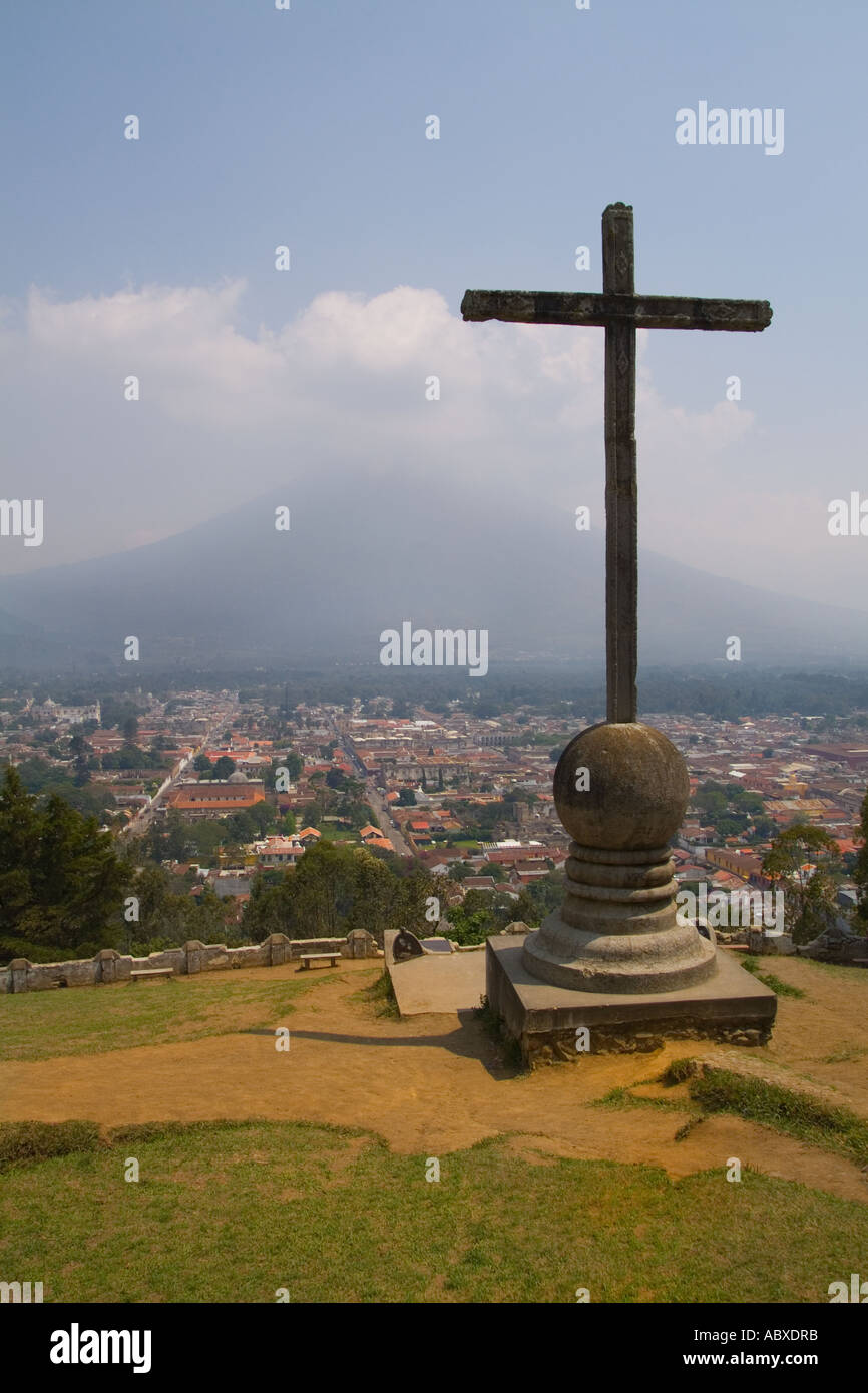 Cross on hill called Cerro de la Cruz on mountain above the tourism ...