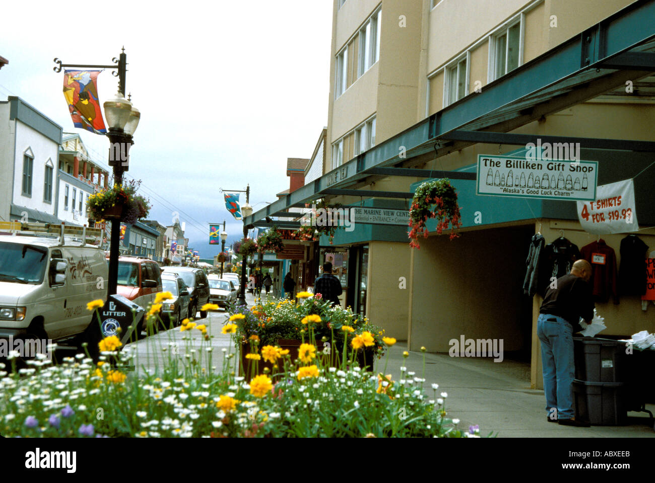 Main downtown shopping area of Juneau Alaska AK Stock Photo - Alamy