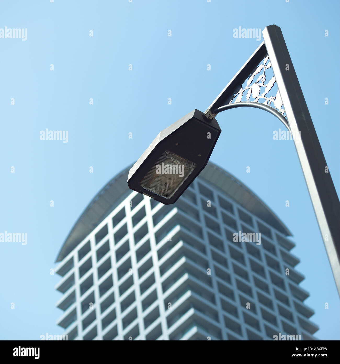 Street light and building in Osaka Japan Stock Photo - Alamy