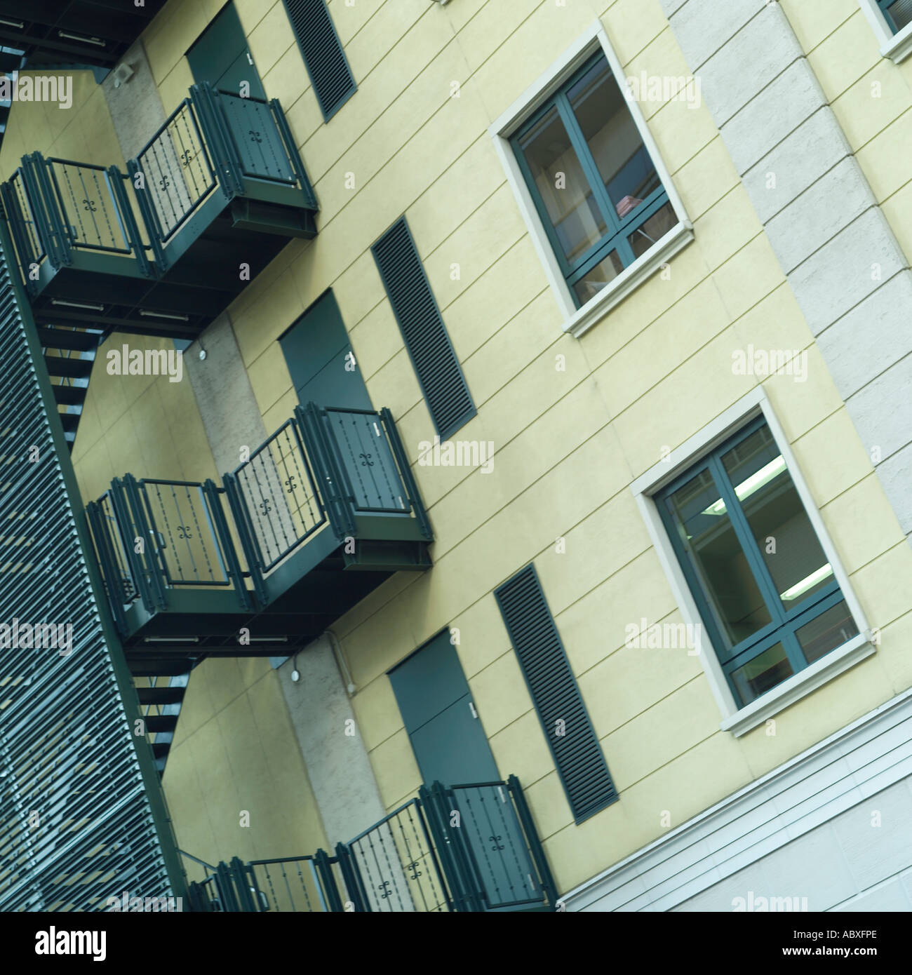 Fire escapes on an office building in Osaka Japan Stock Photo - Alamy