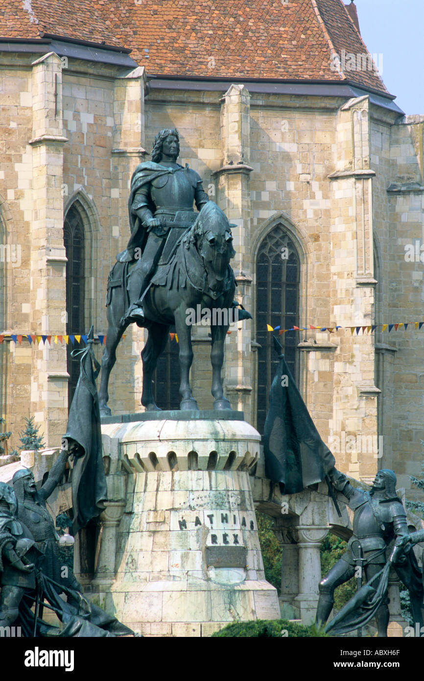 Romania Cluj Napoca Hungarian King Matthias statue Stock Photo - Alamy