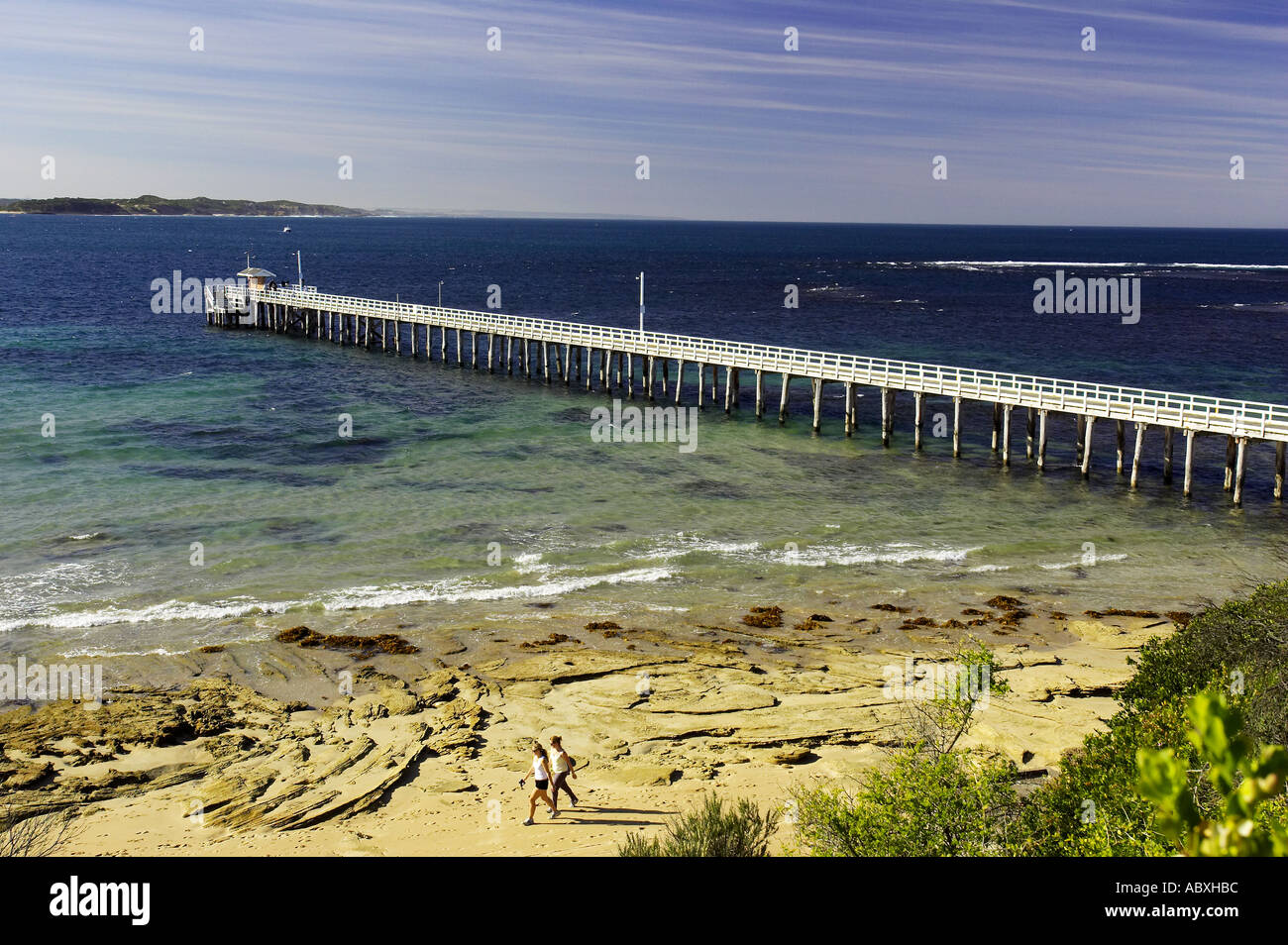 Beach and Pier Point Lonsdale Port Phillip Heads Victoria Australia ...