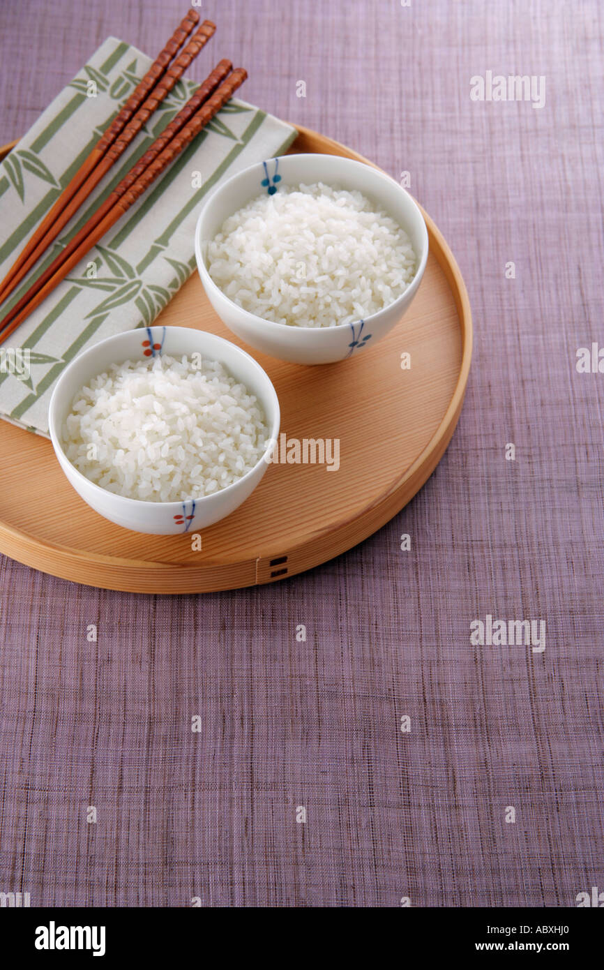 Steamed rice in rice bowl Stock Photo - Alamy