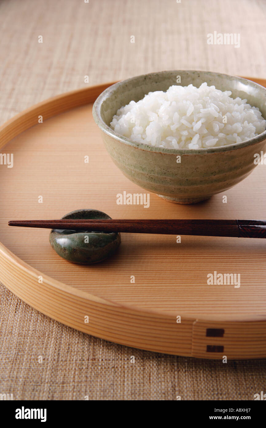 Steamed rice in rice bowl Stock Photo - Alamy