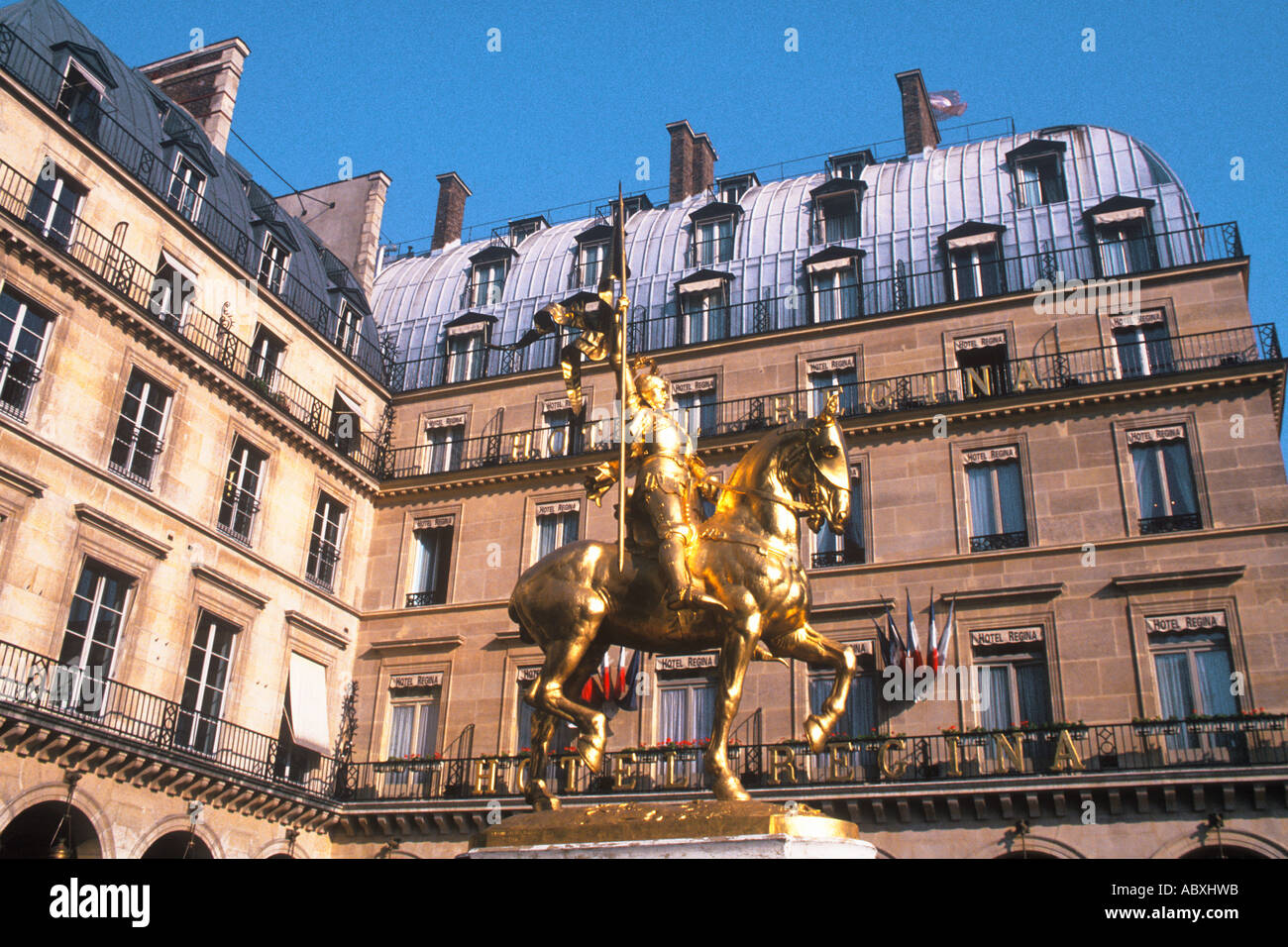 Paris Place des Pyramides Rue de Rivoli Golden Statue of St Joan of Arc ...