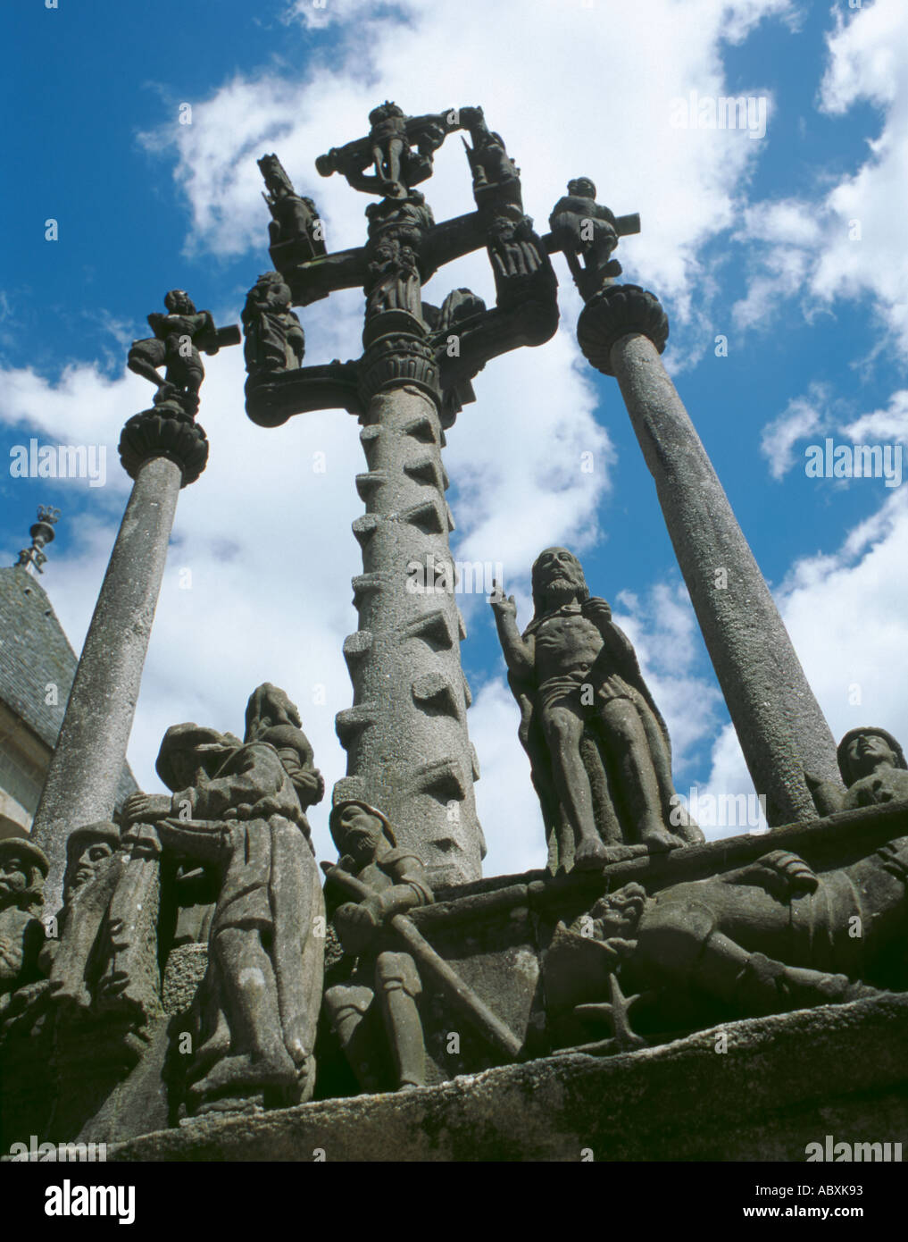 Calvaire (Calvary) in the enclosure at St Thégonnec, near Landivisiau ...