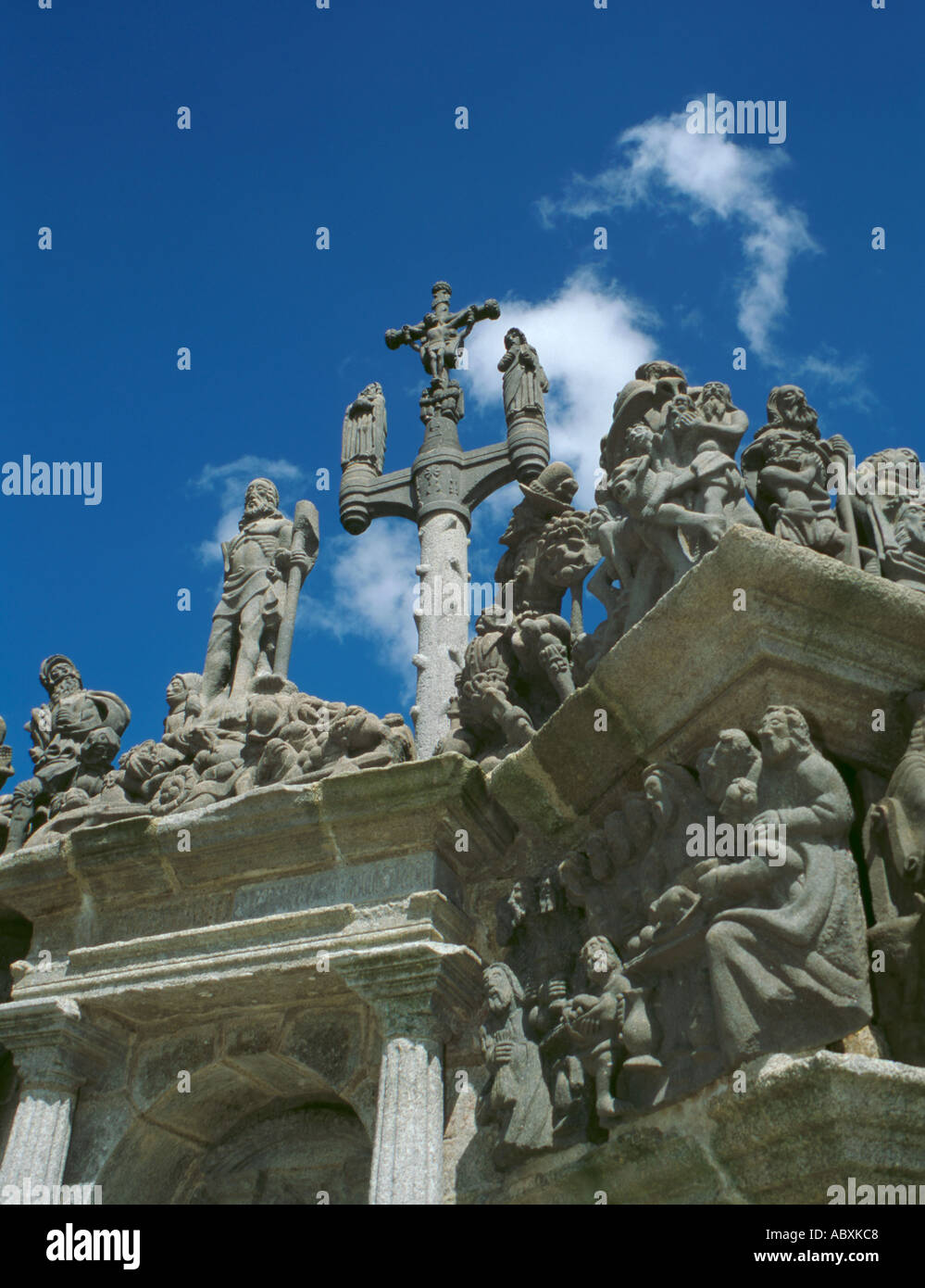 Calvaire (Calvary) in the enclosure at Guimiliau, near Landivisiau ...