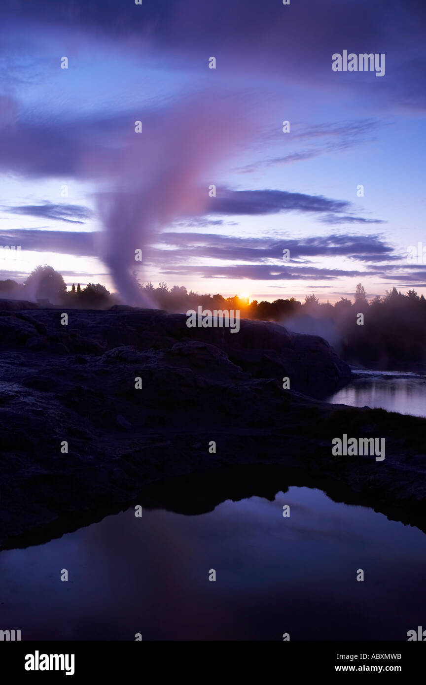 Pohutu geyser sunset hi-res stock photography and images - Alamy