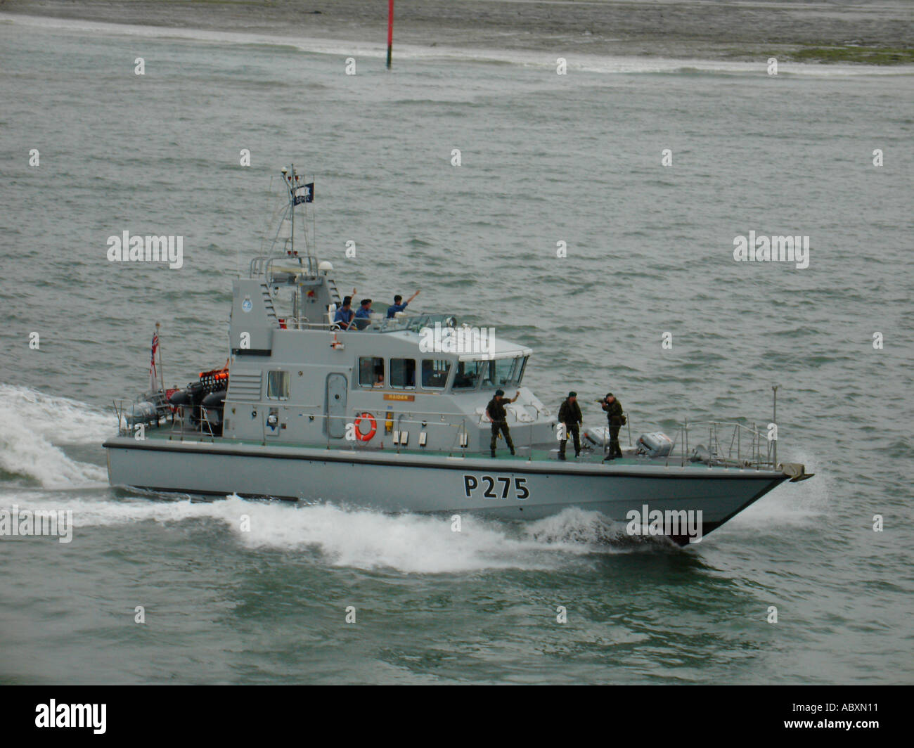Royal Navy Patrol Craft HMS Raider in Portsmouth Harbour during a ...
