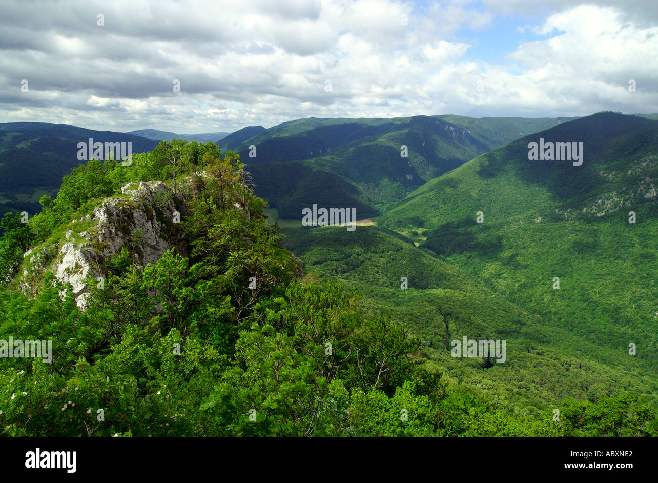Ciganka Cliff in Muran Plateau national park in Slovakia, spring Stock ...