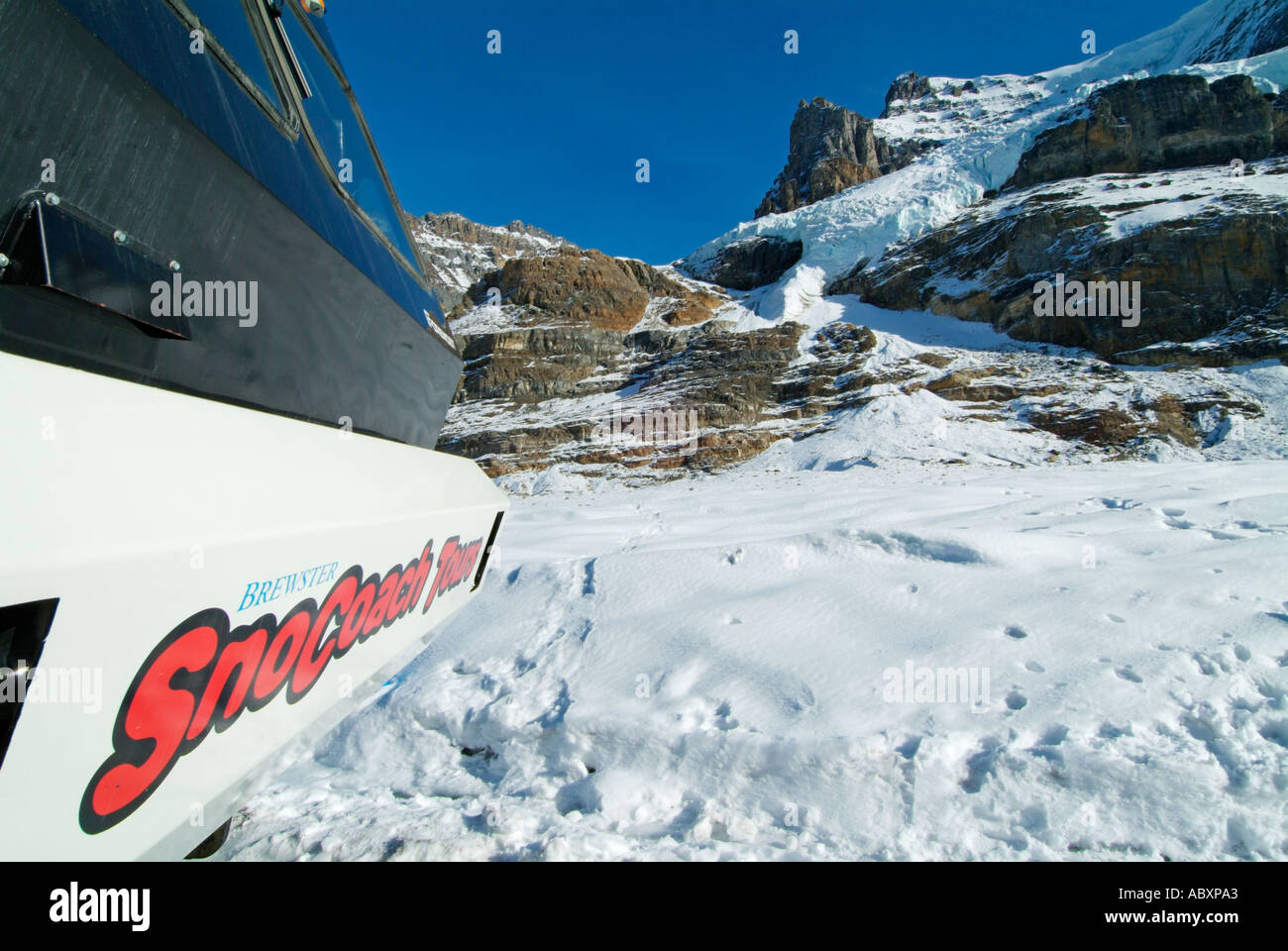 Brewsters Snocoach Ice Explorer Columbia Icefield Athabasca glacier in ...