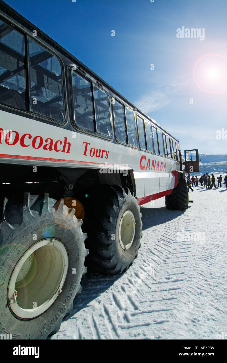 Brewsters Snocoach Ice Explorer Columbia Icefield Athabasca glacier in ...