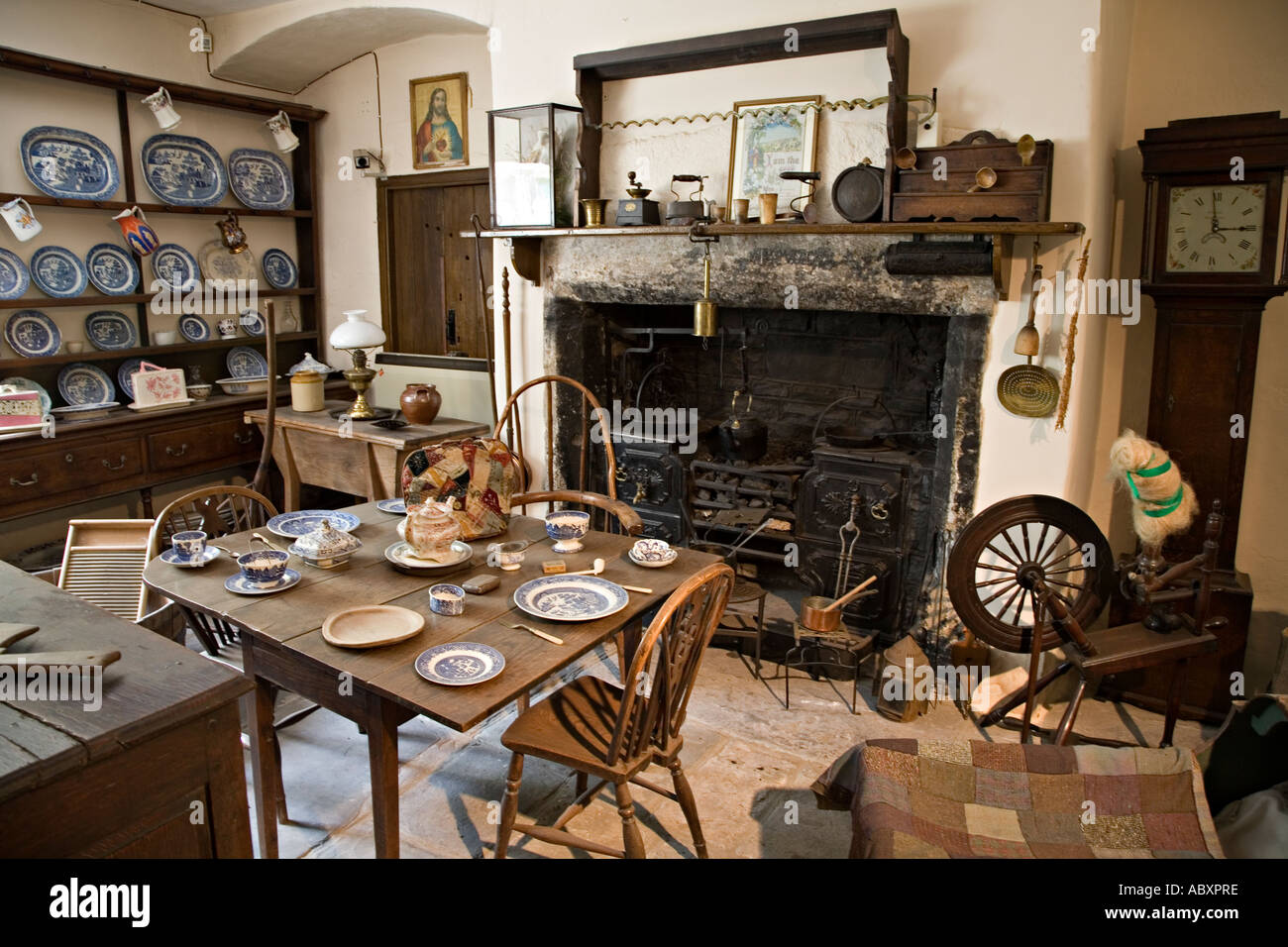 Museum display of Welsh farmhouse kitchen dating from about 1890 Wales ...