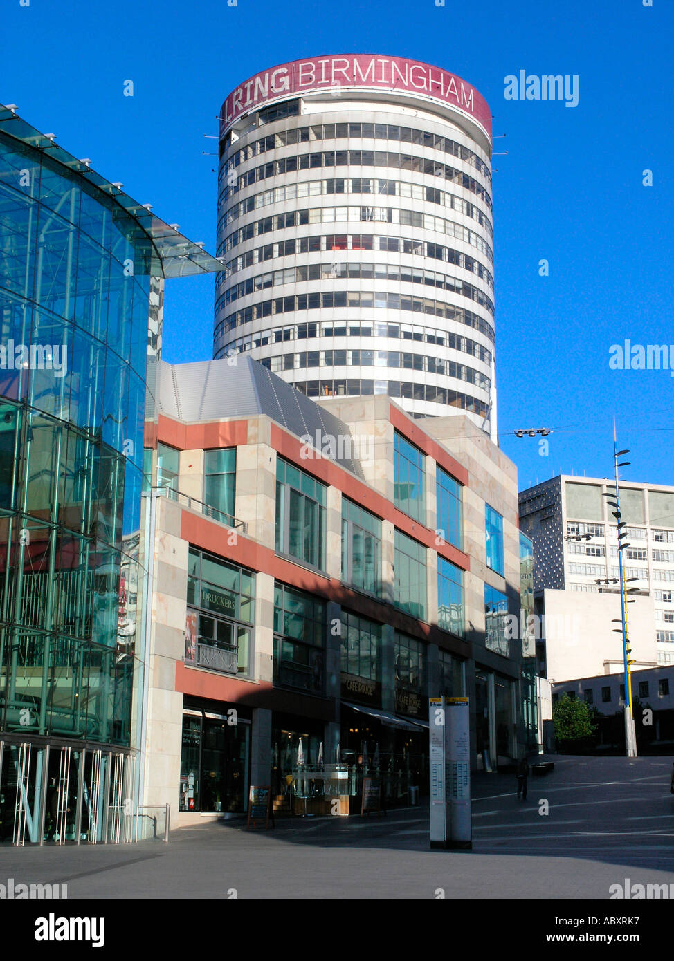 birmingham city centre bull ring rotunda landmark building england uk ...