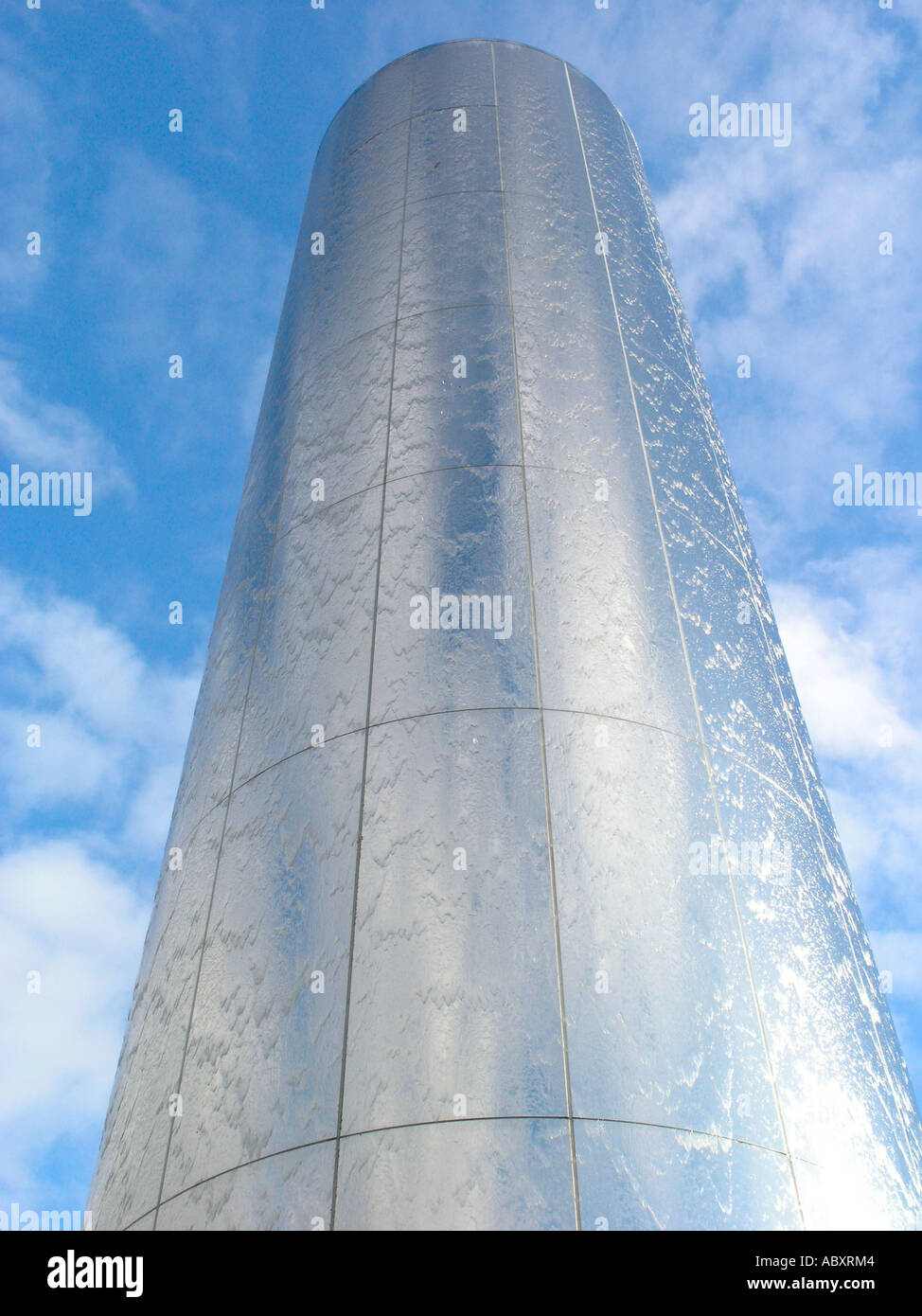 cardiff waterfront steel waterfall sculpture wales uk Stock Photo - Alamy