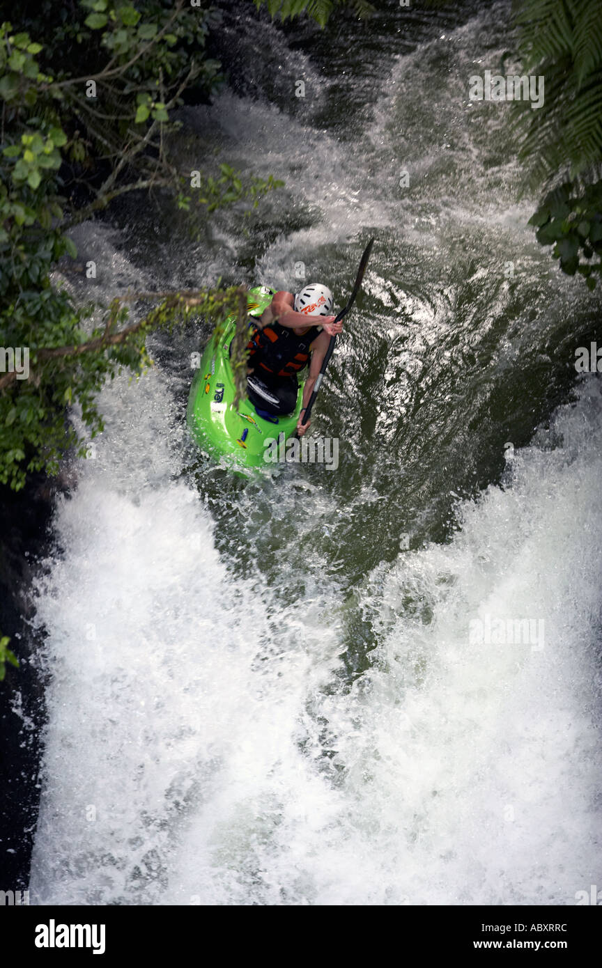 Kayaking the 7 metre Tutea falls on the Kaituna River Rotorua New ...