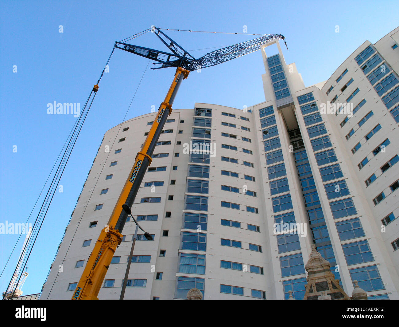 massive mobile crane in cardiff city centre Stock Photo - Alamy