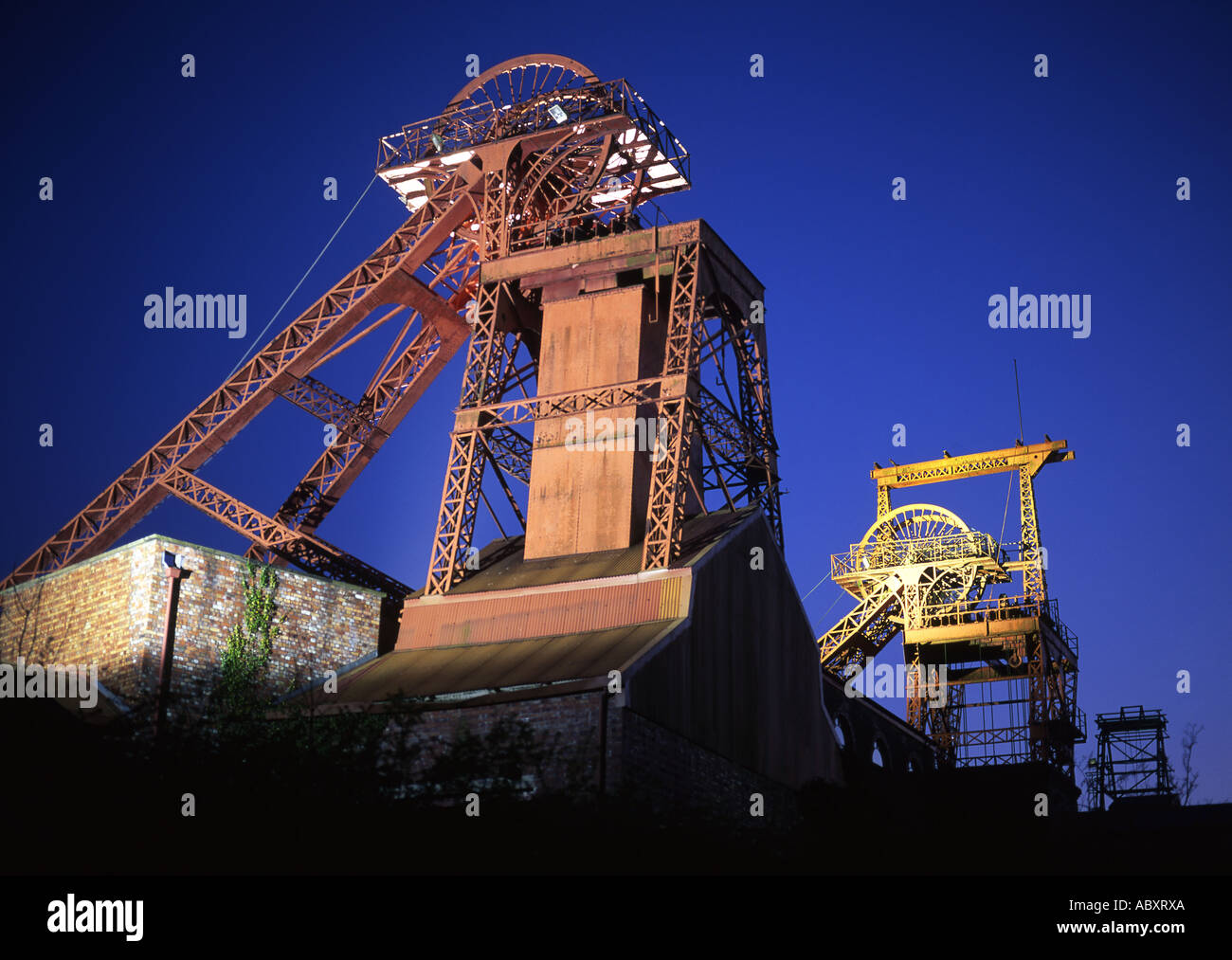 Rhondda Heritage Park Night view of towers Former Lewis Merthyr ...