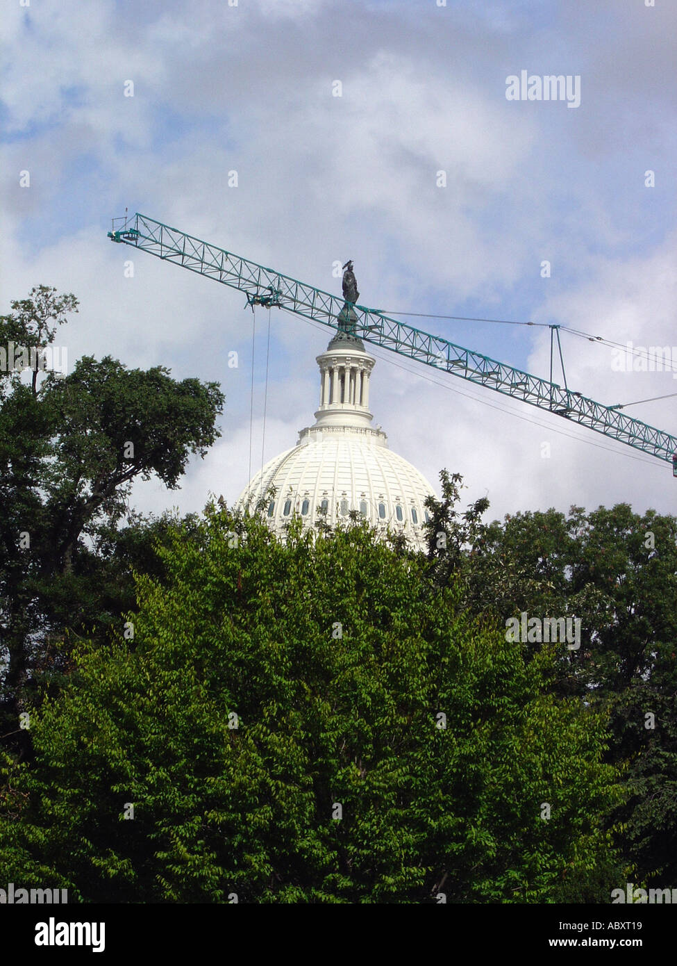 United States Capitol Building With Construction Cranes Washington DC ...