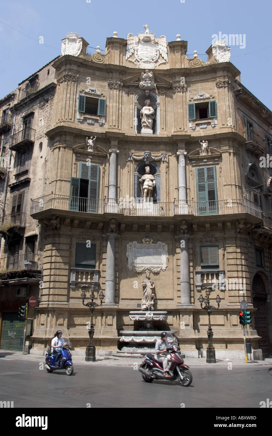 Piazza Vigliena Four Corners Palermo Sicily Italy Stock Photo - Alamy