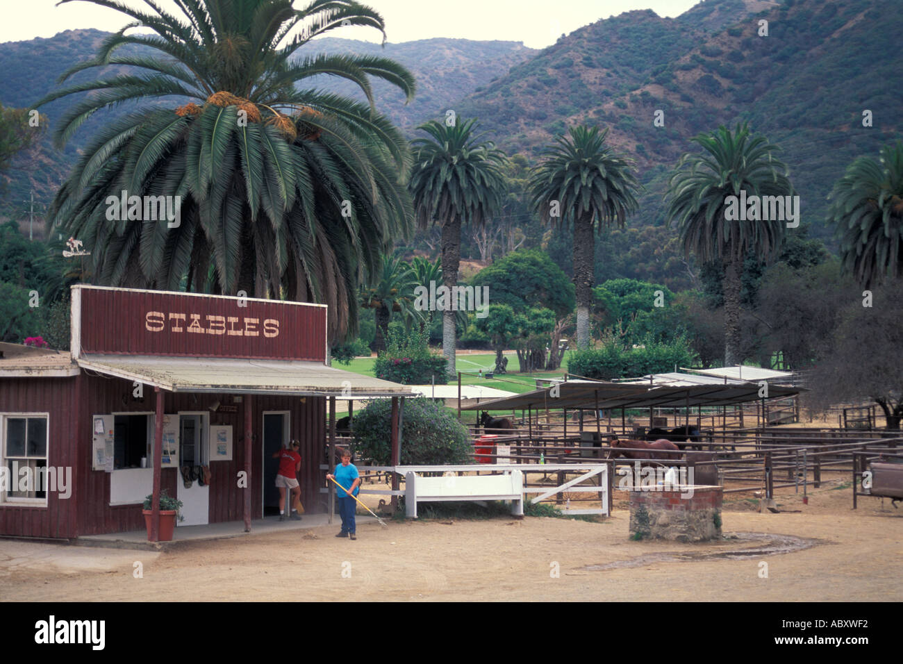Horse riding stables Avalon Catalina Island California Stock Photo - Alamy