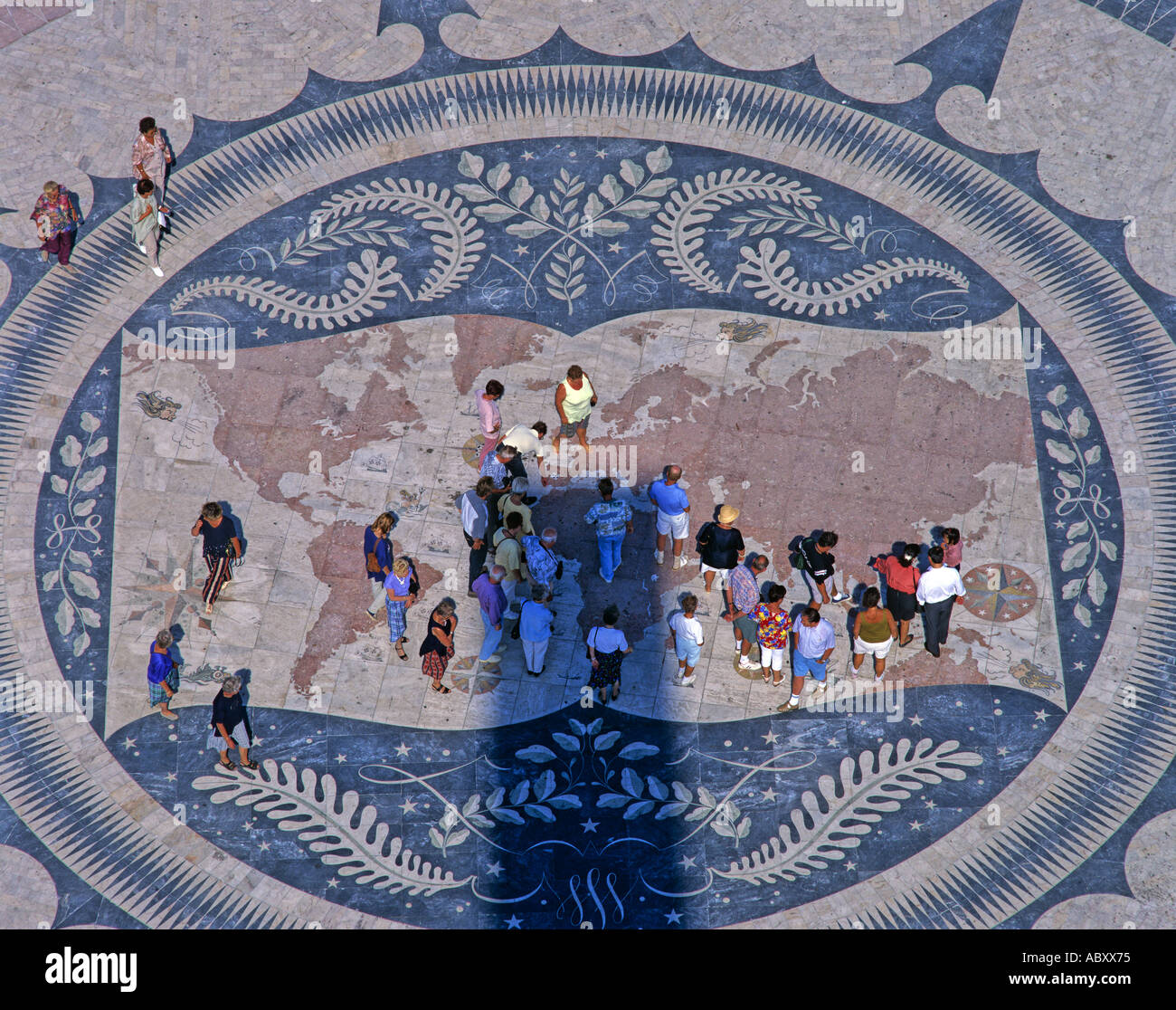 The Mosaic world Map Belem Lisbon Portugal Stock Photo - Alamy