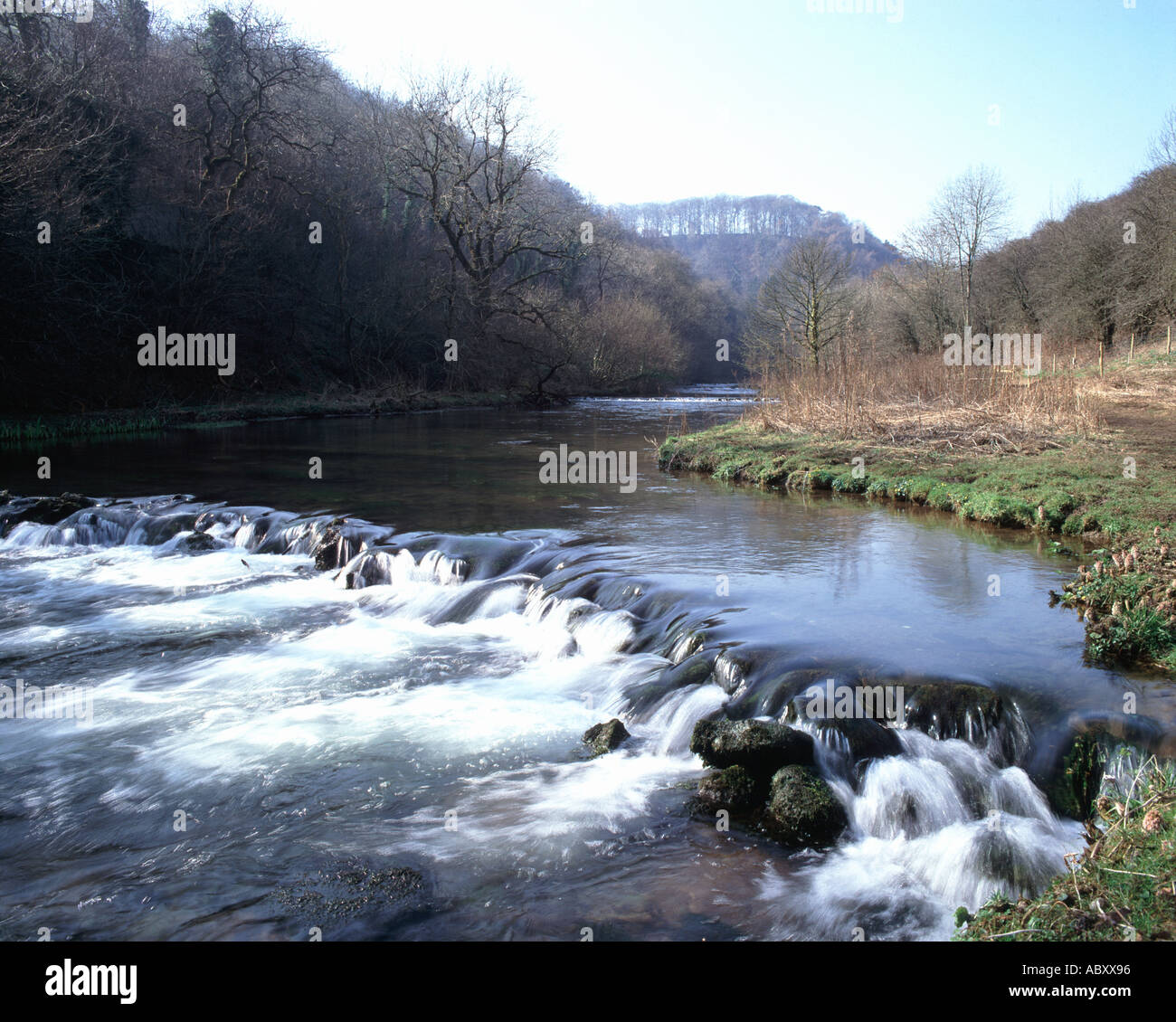 The River Wye flowing through Chee Dale in England's Peak District ...
