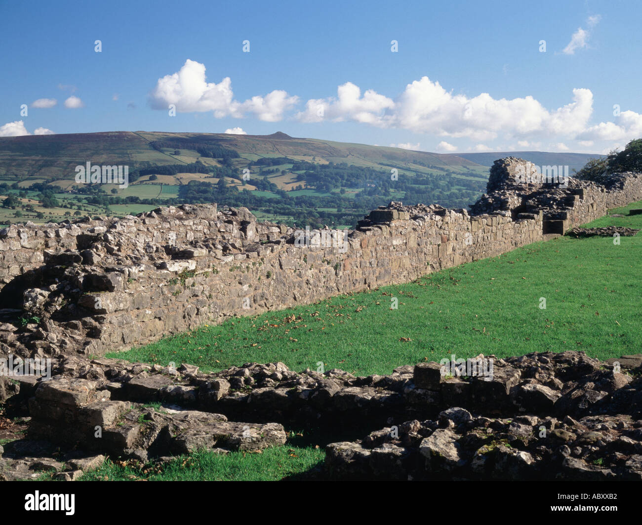 View from Peveril Castle at Castleton across the Hope Valley to Win ...
