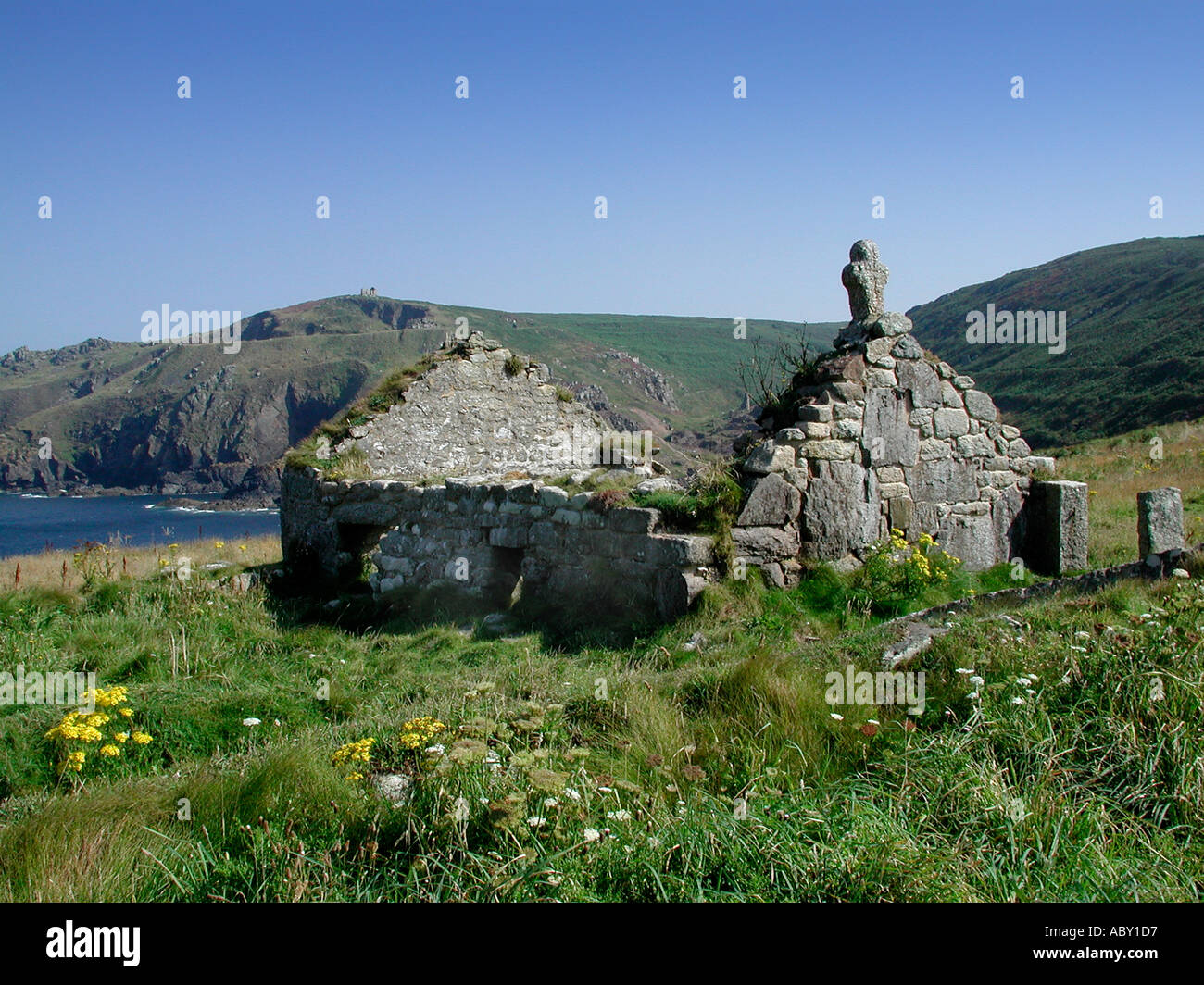 St Helen's Oratory, Cape Cornwall, UK Stock Photo - Alamy