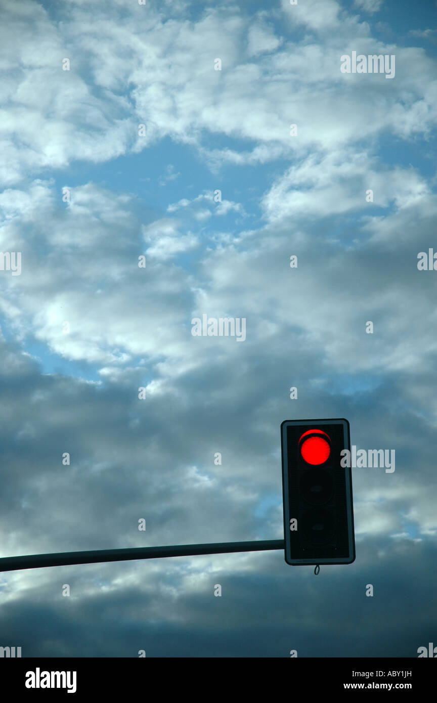Red traffic lights in Warsaw, Poland Stock Photo - Alamy