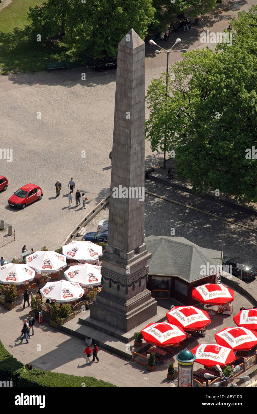 obelisk in front of Palace of Culture and Science in Warsaw Poland ...