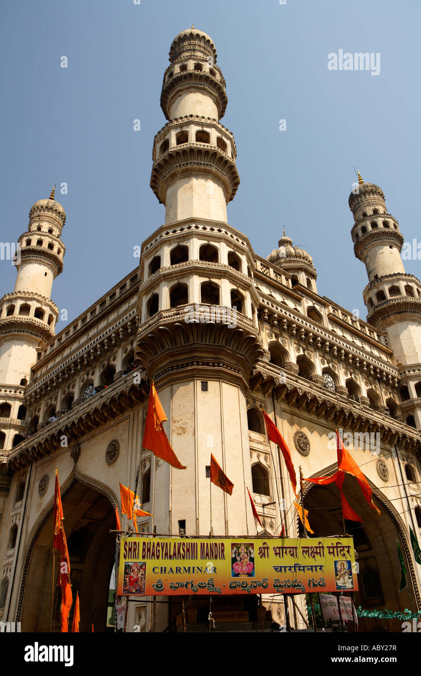Charminar The four Towers Bazaar Hyderabad Andhra Pradesh India Stock ...