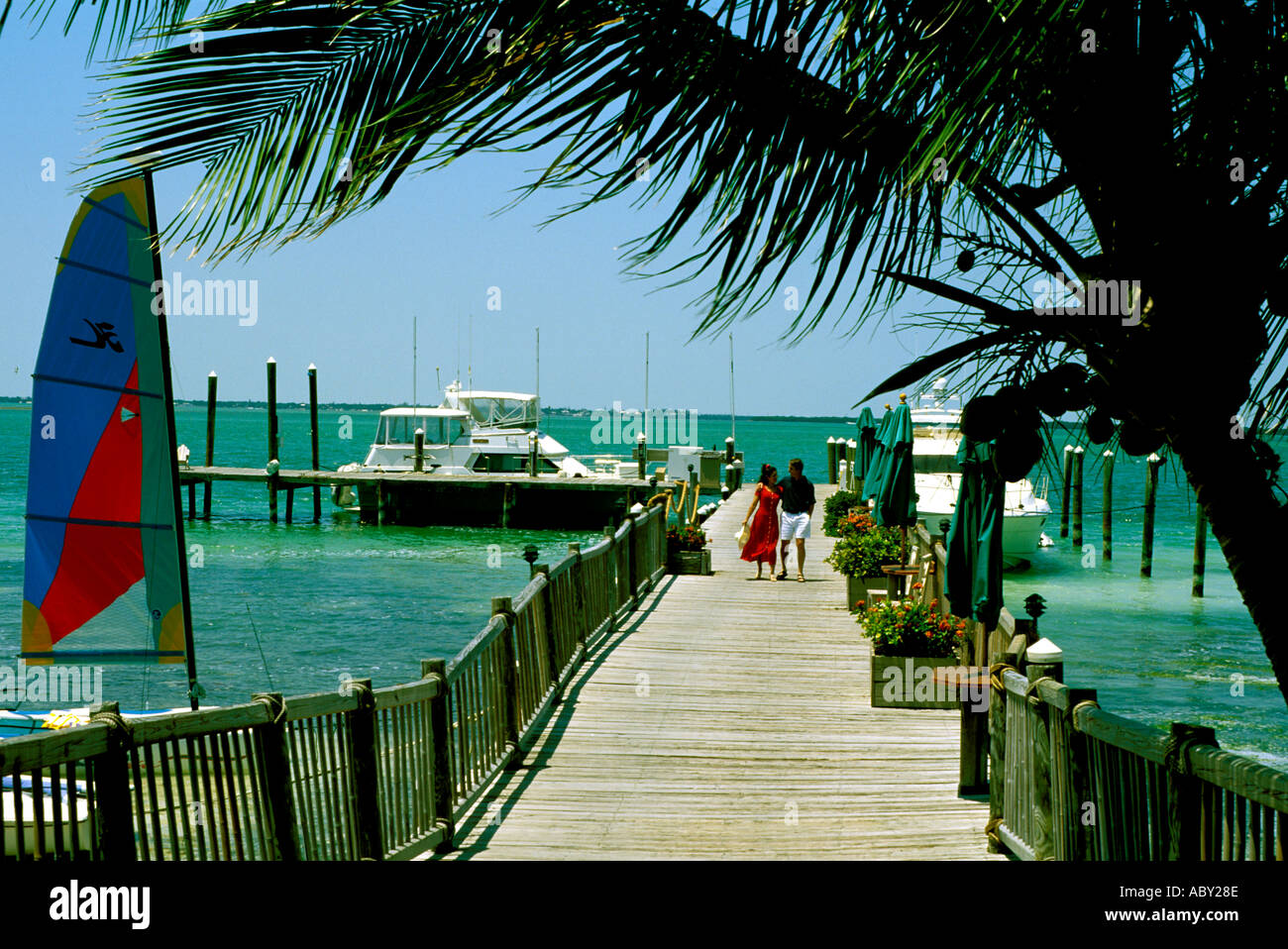 Pier at the luxurious resort at Little Palm Island in the Florida Keys ...