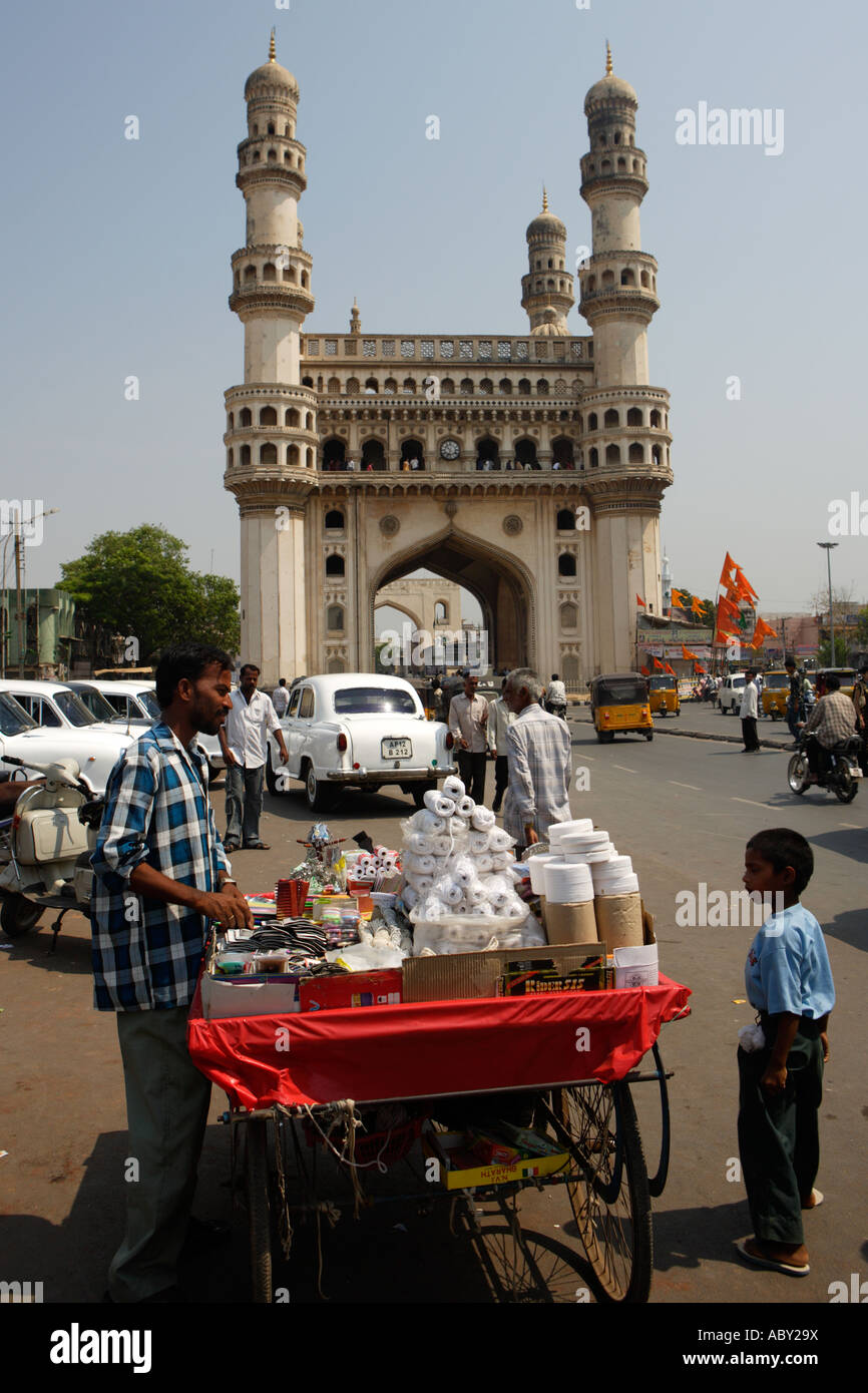 Charminar The four Towers Bazaar Hyderabad Andhra Pradesh India Stock ...