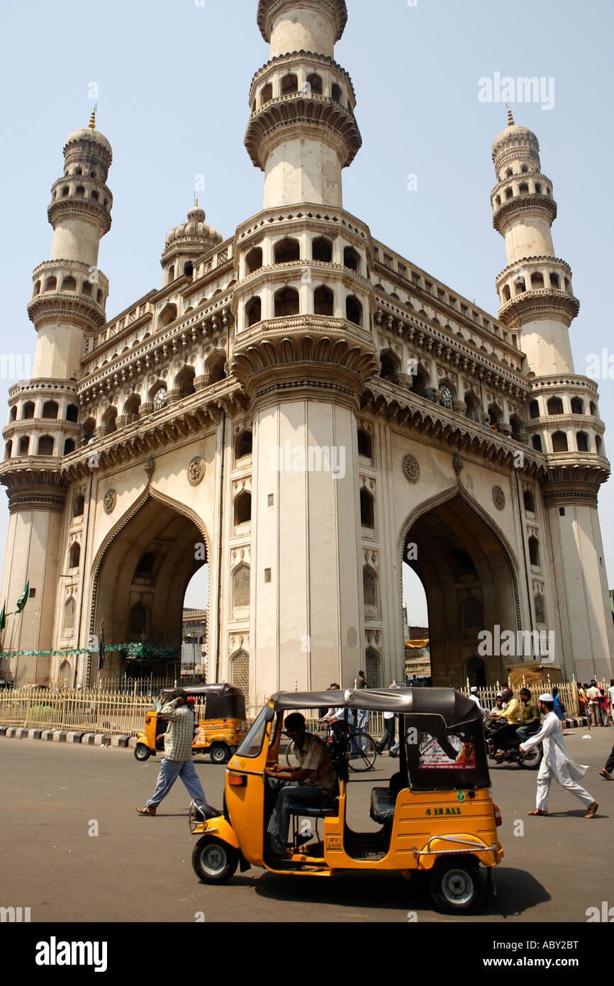 Charminar The four Towers Bazaar Hyderabad Andhra Pradesh India Stock ...