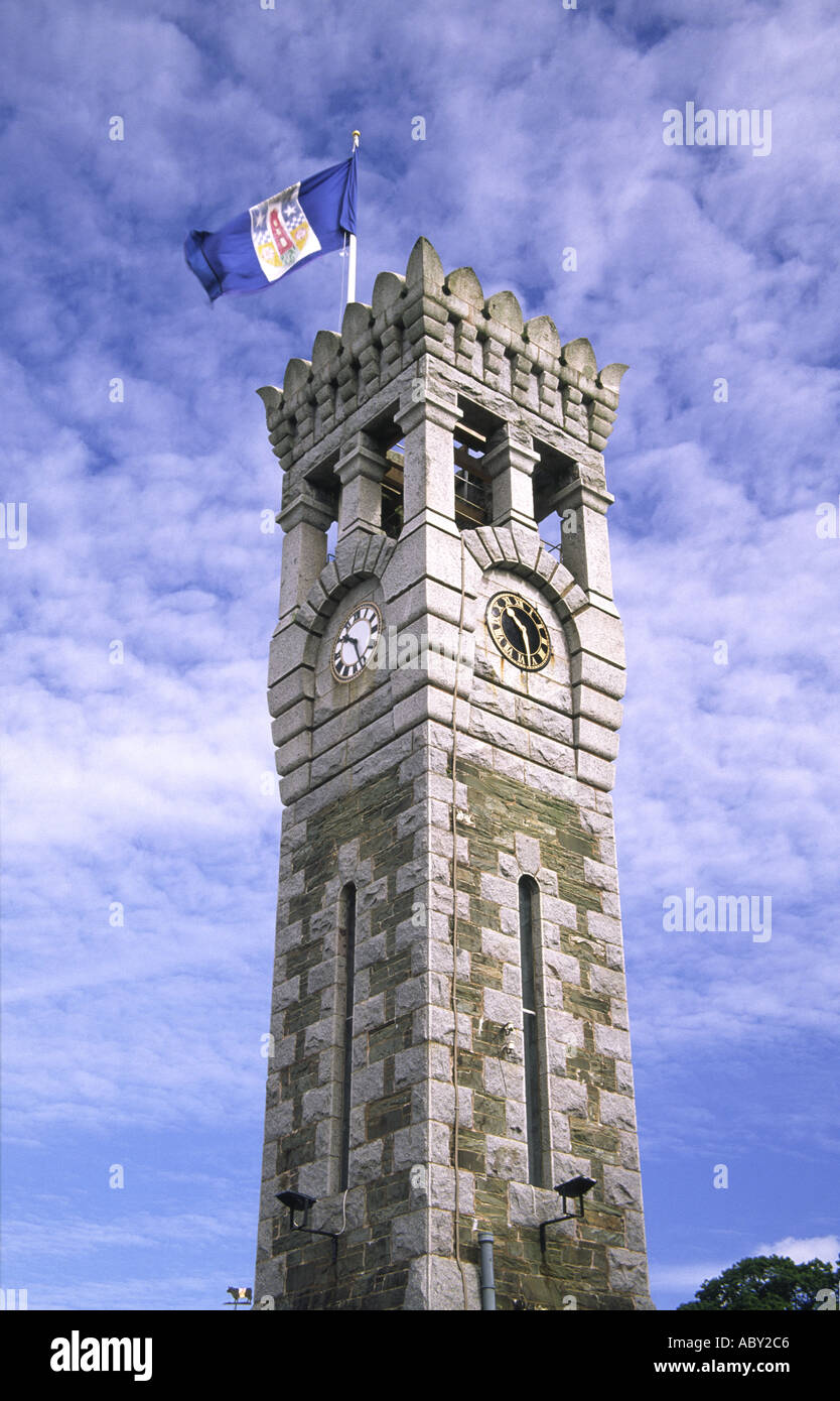 Clock tower in the centre of Gatehouse of Fleet Stock Photo - Alamy