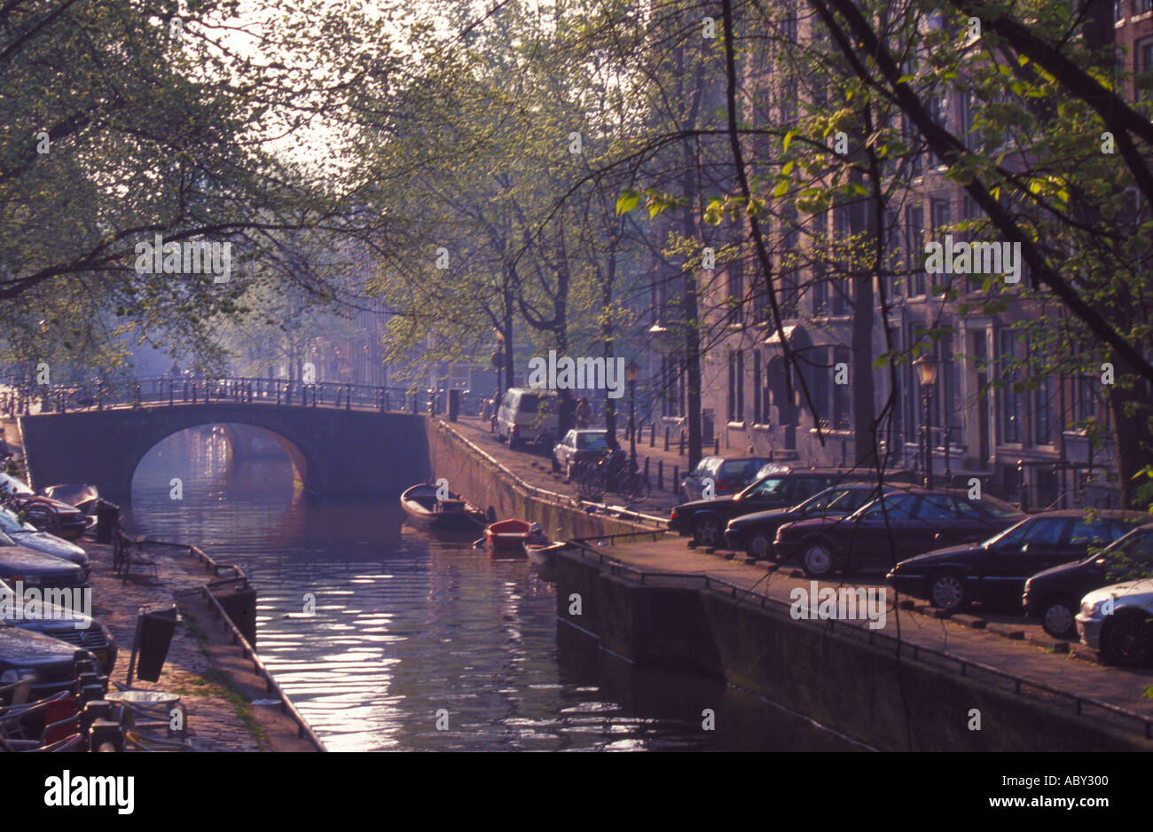 A bridge over a small canal in Amsterdam Stock Photo - Alamy