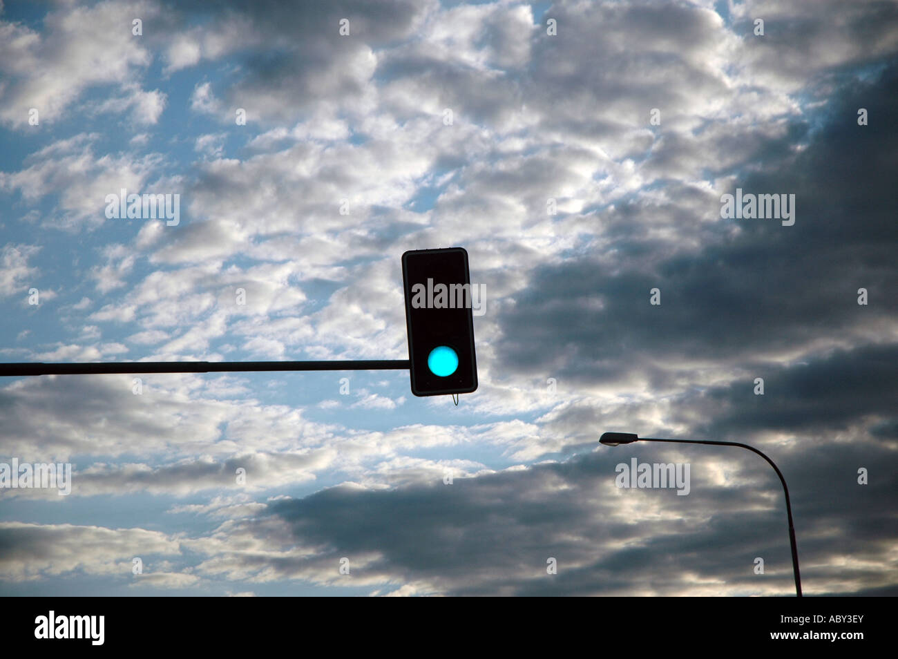 Green traffic lights in Warsaw, Poland Stock Photo - Alamy