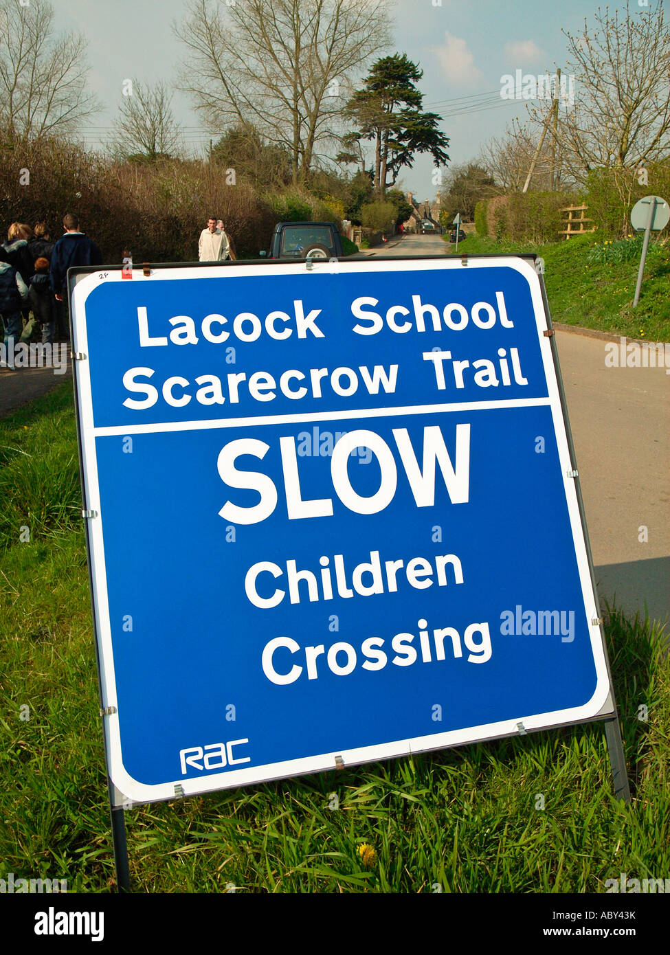 Traffic sign warning of wandering children in Wiltshire England UK EU ...