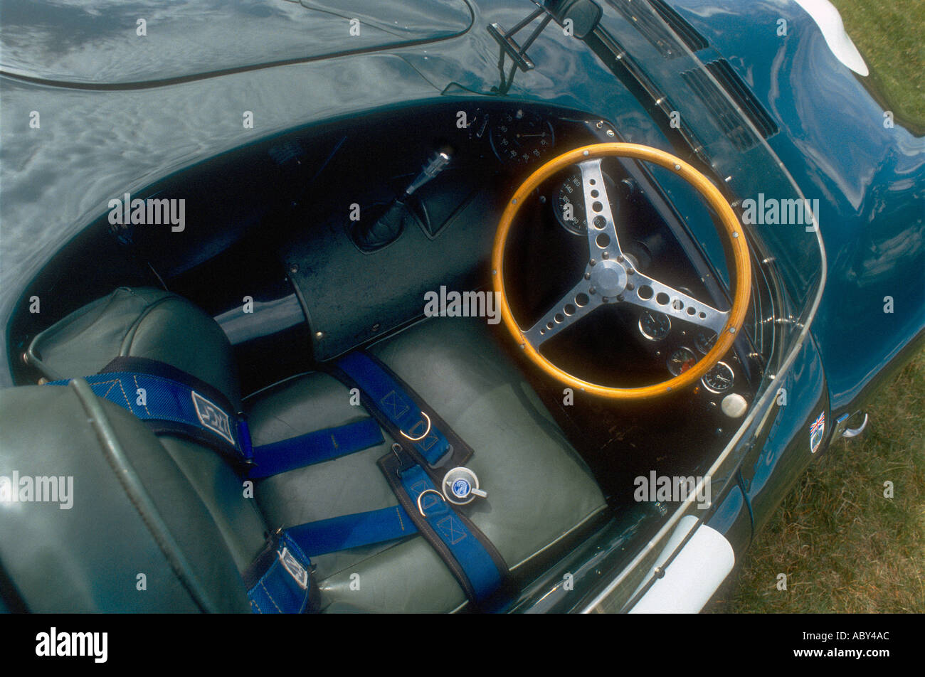 Jaguar D-Type interior classic racing car Stock Photo - Alamy