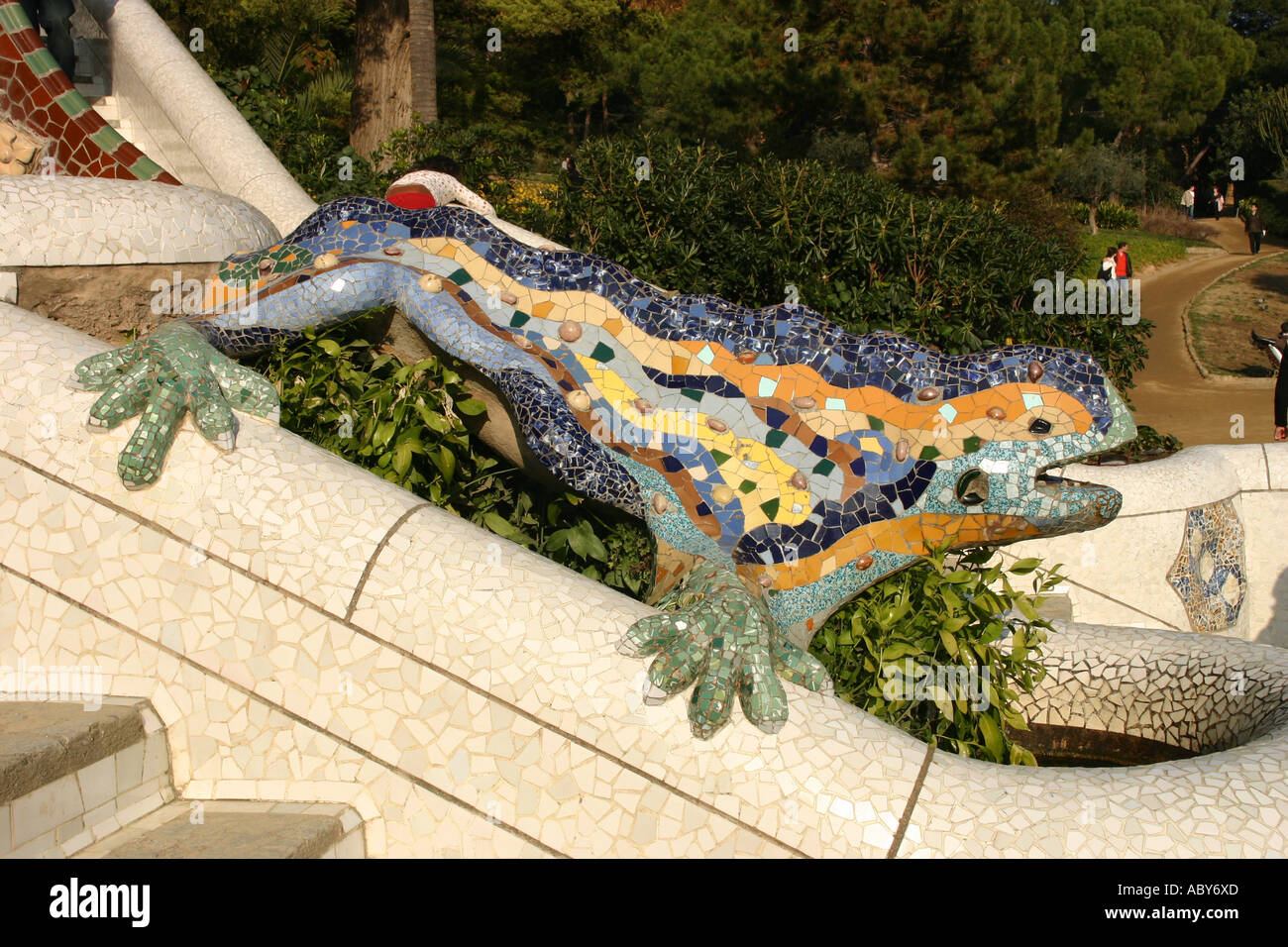 Gaudi Dragon Parc Guell Barcelona Stock Photo - Alamy