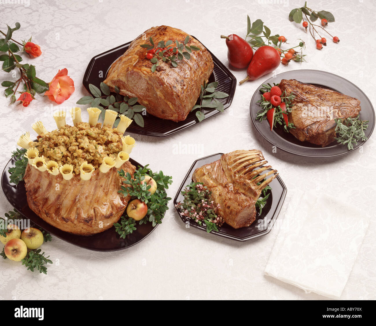 main course dinners pork crown roast rib fresh rack of lamb porterhouse ...