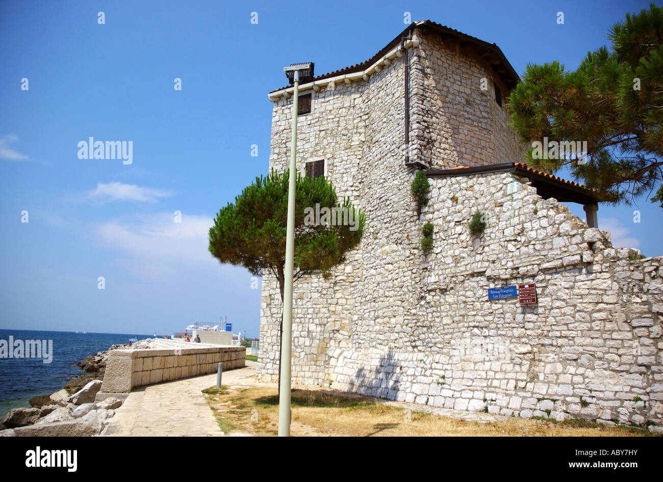 View of Umag seafront Istria Croatia former ex Yugoslavia Umago Croazia ...
