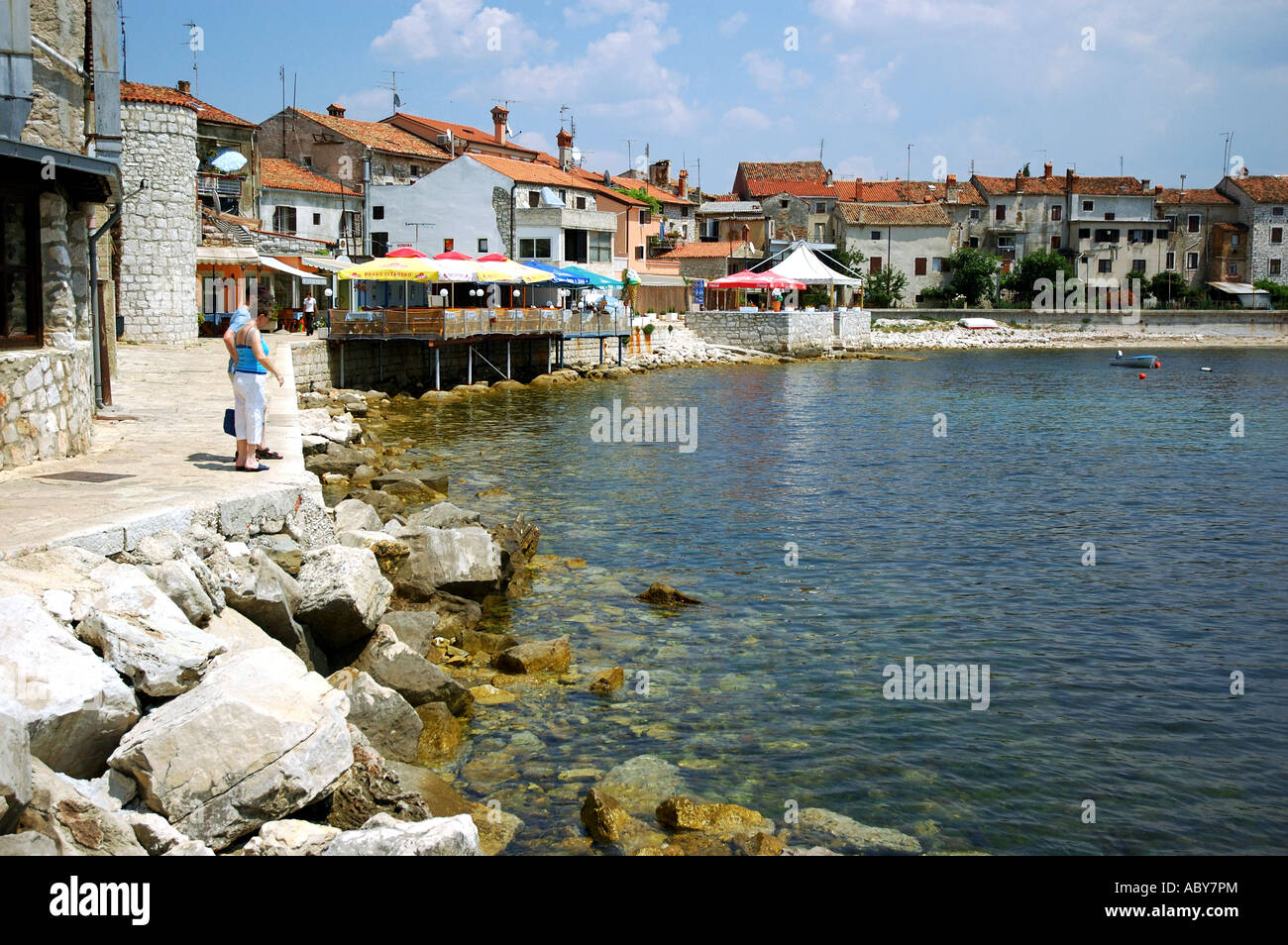 View of Umag seafront Istria Croatia former ex Yugoslavia Umago Croazia ...