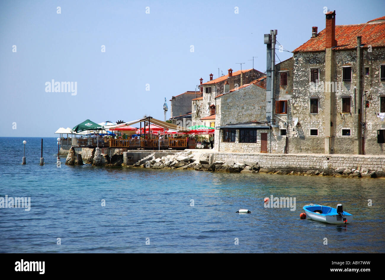View of Umag seafront Istria Croatia former ex Yugoslavia Umago Croazia ...