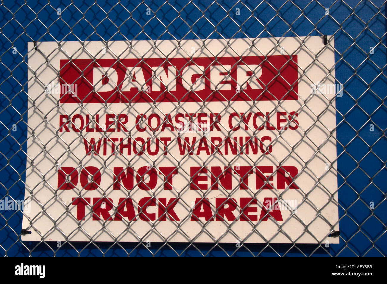 warning rollercoaster sign Stock Photo - Alamy