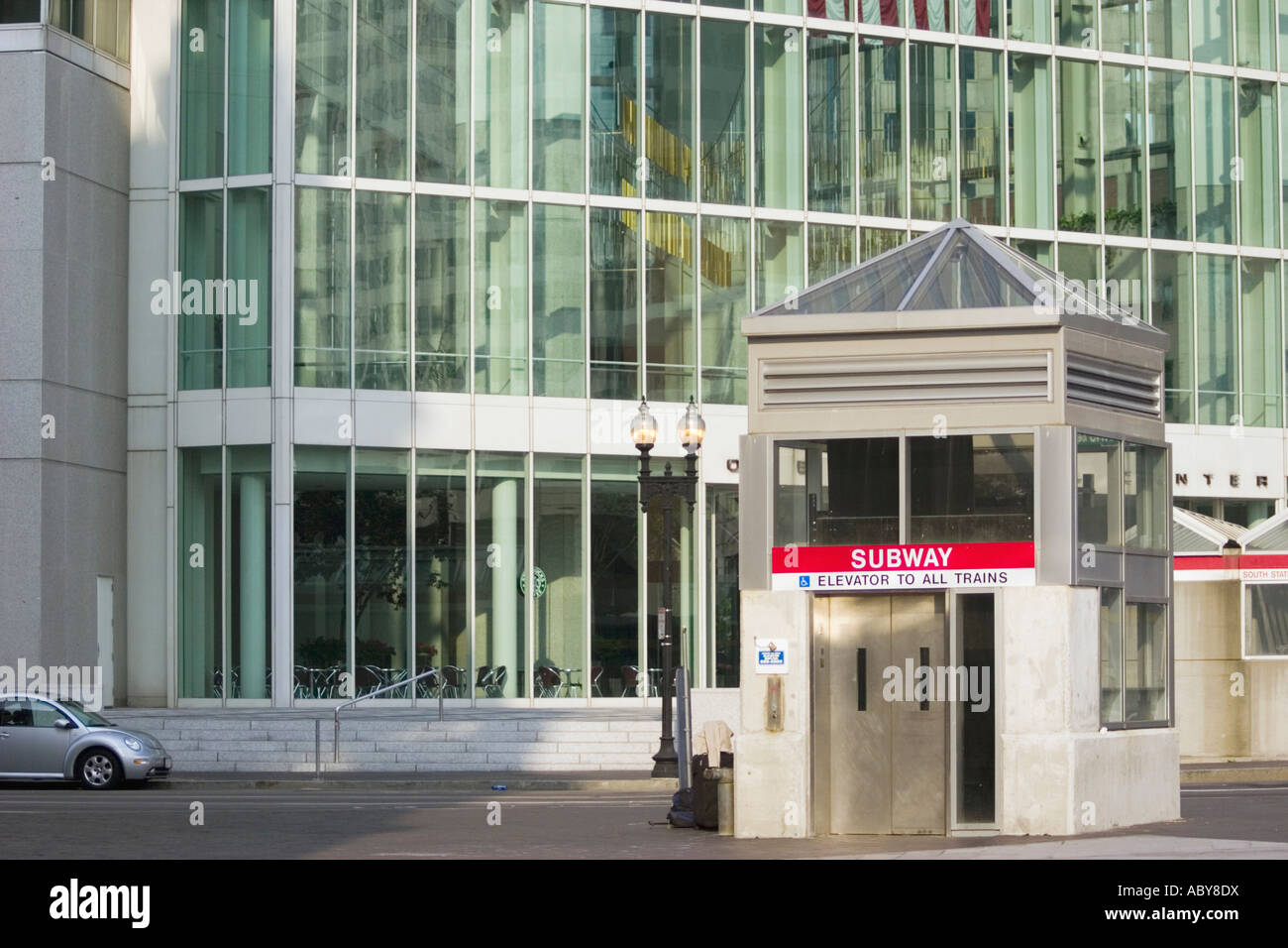 Boston subway entrance Stock Photo - Alamy