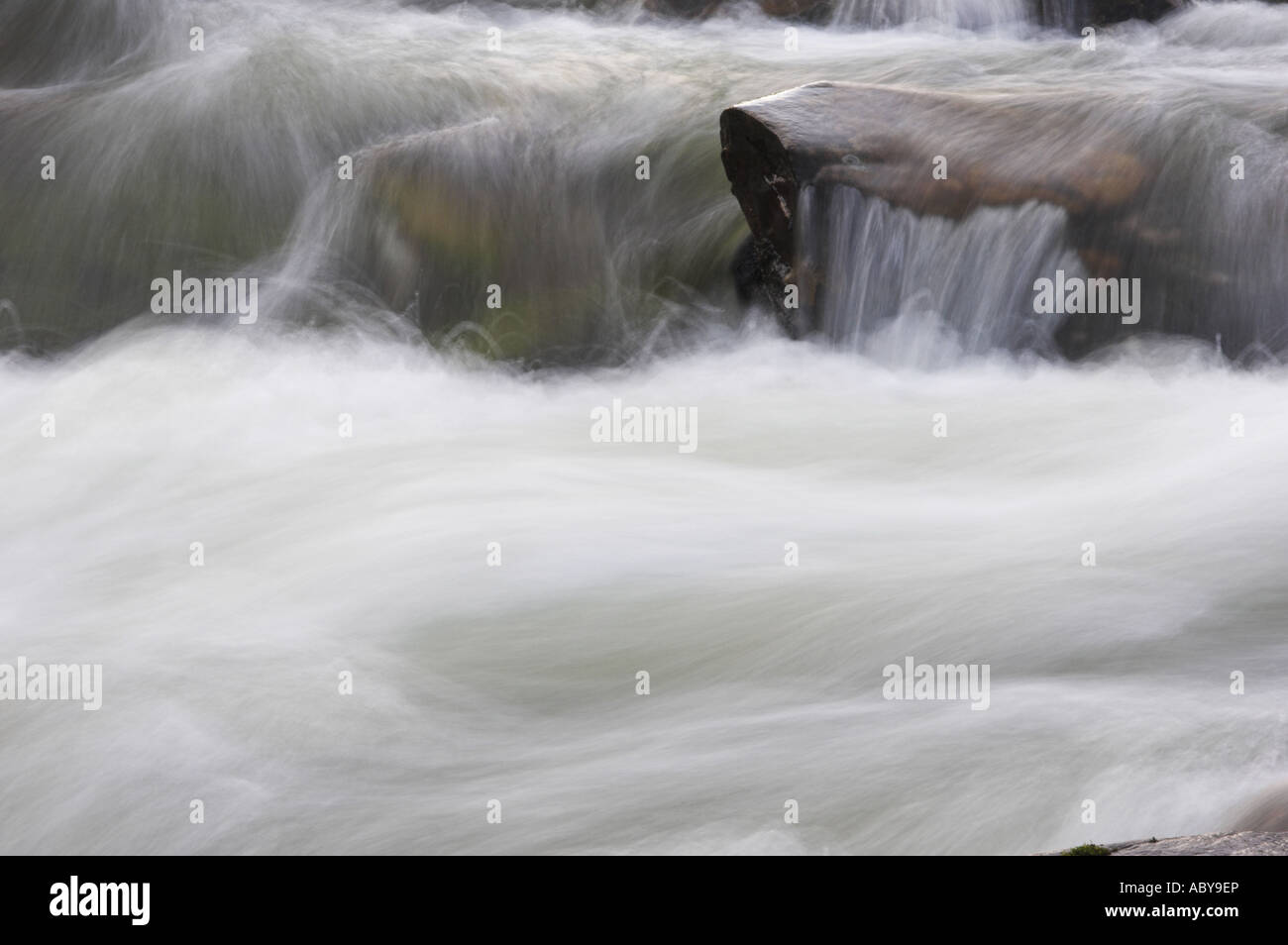 A Cairngorm river in spate, the River Quoich near Braemar, Scotland ...